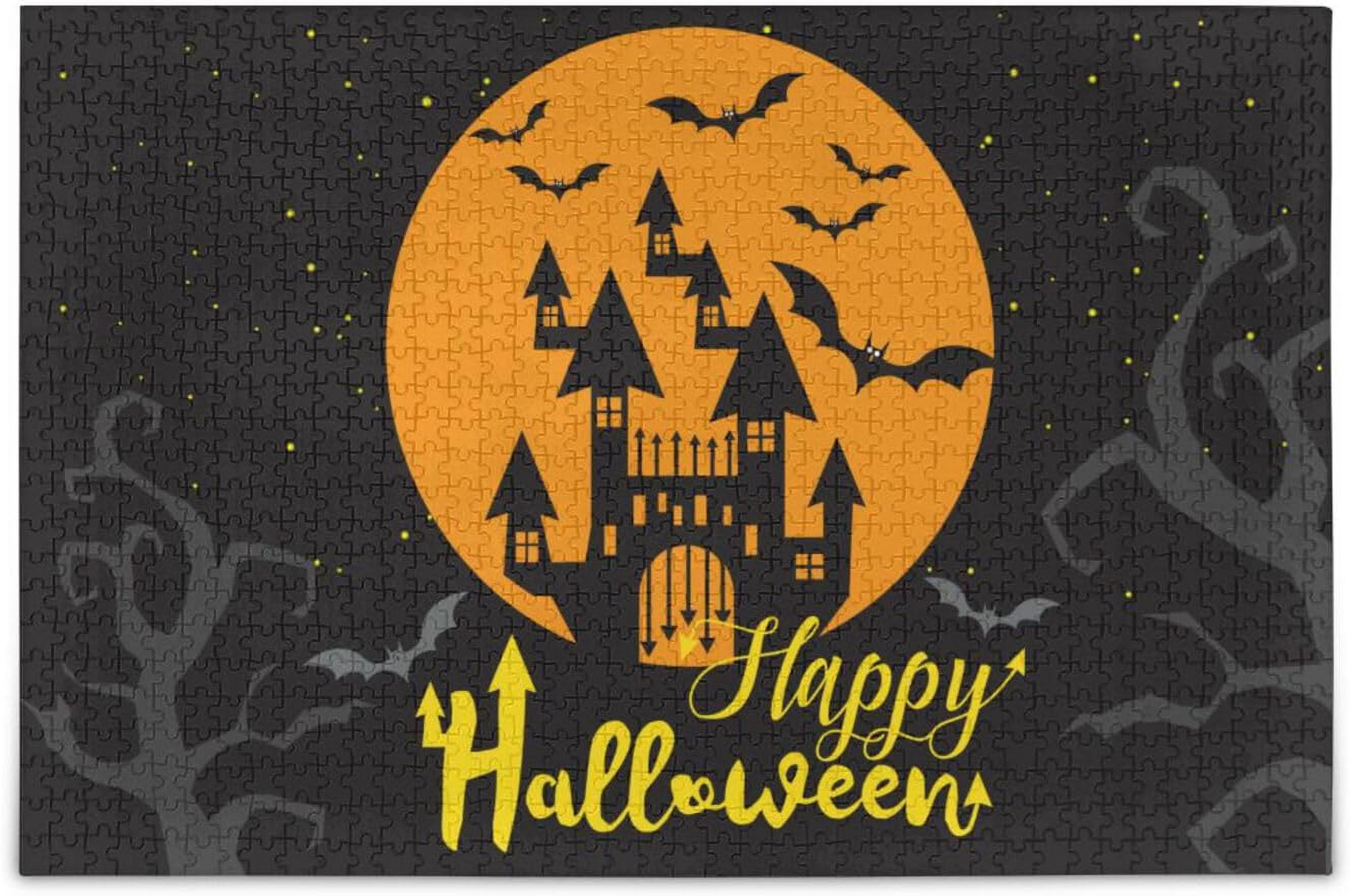 FREEAMG Halloween Print Night Jigsaw Puzzle 1000 Pieces,Wooden Puzzles ...