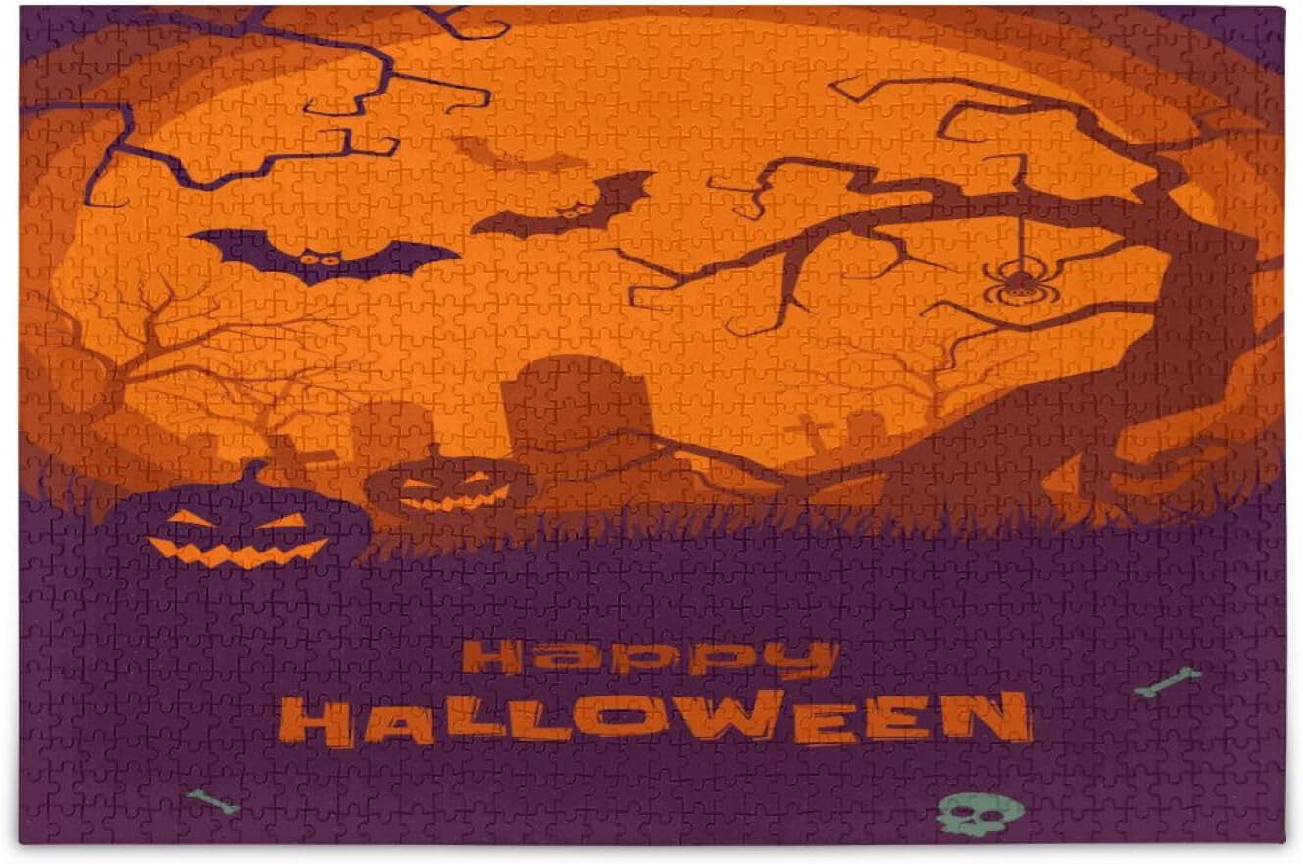 FREEAMG Halloween Pumpkin Jigsaw Puzzle 1000 Pieces,Wooden Puzzles ...