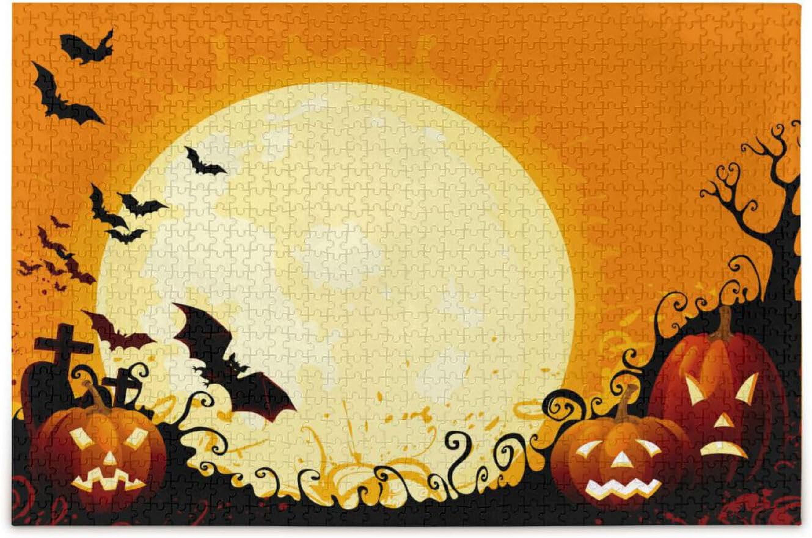 FREEAMG Halloween Pumpkins Jigsaw Puzzle 1000 Pieces,Wooden Puzzles ...