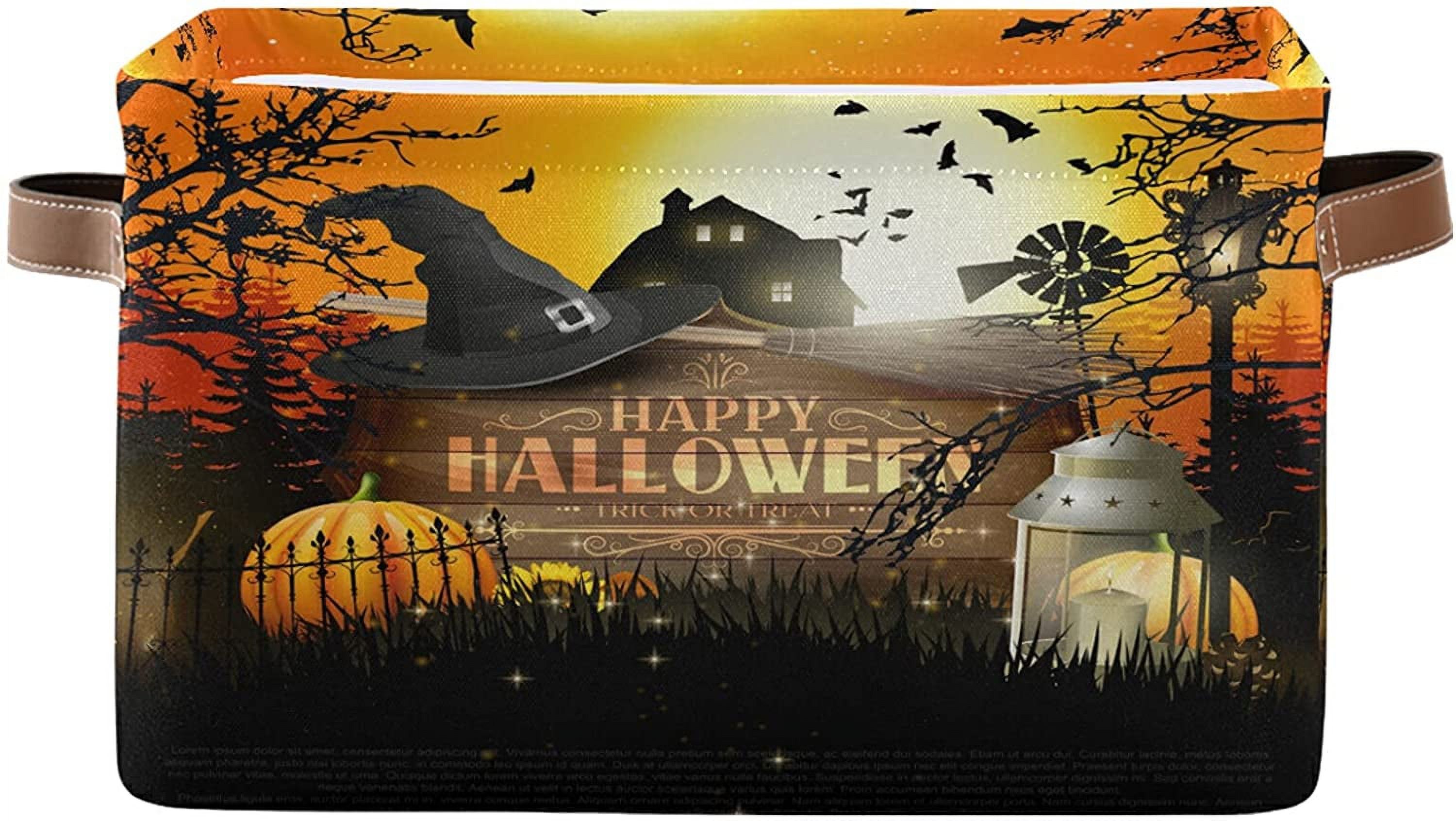 FREEAMG Halloween Pumpkins Sunset Storage Bin for Toy Storage Basket ...
