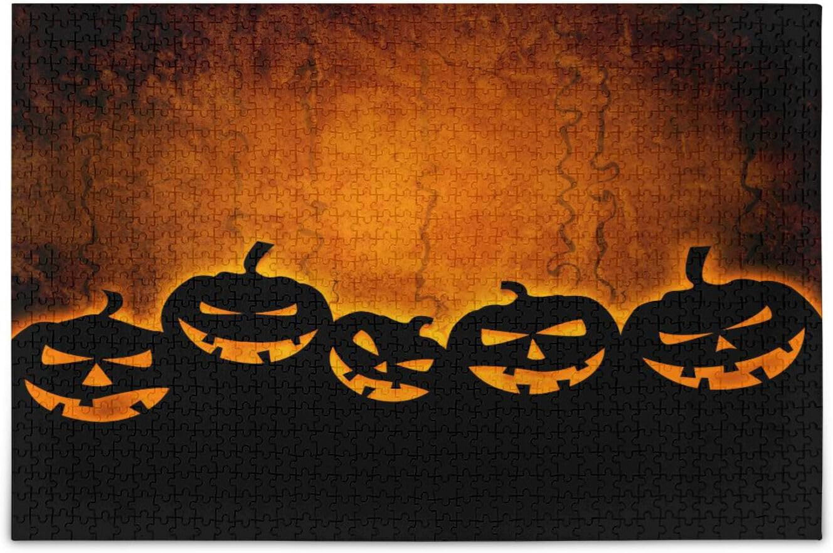 FREEAMG Halloween Scary Pumpkin Jigsaw Puzzle 500 Pieces,Wooden Puzzles ...