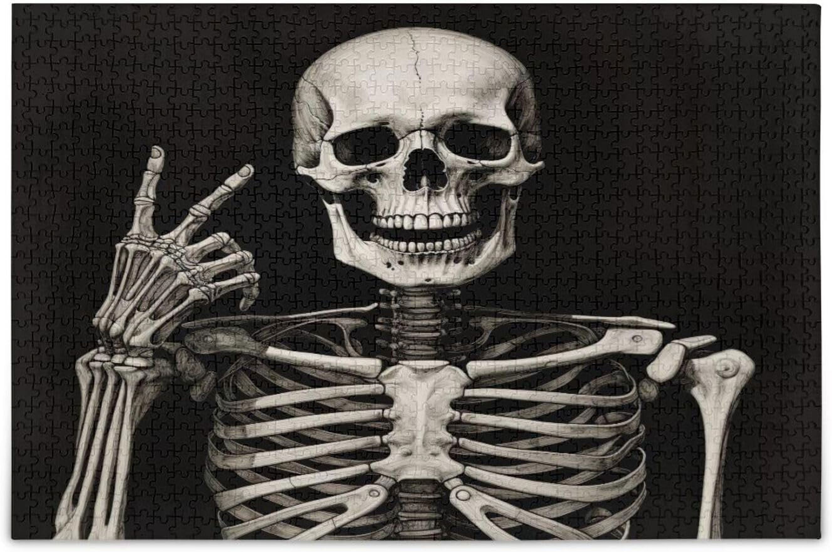 FREEAMG Halloween Skeleton Wooden Jigsaw Puzzles Intellectual ...