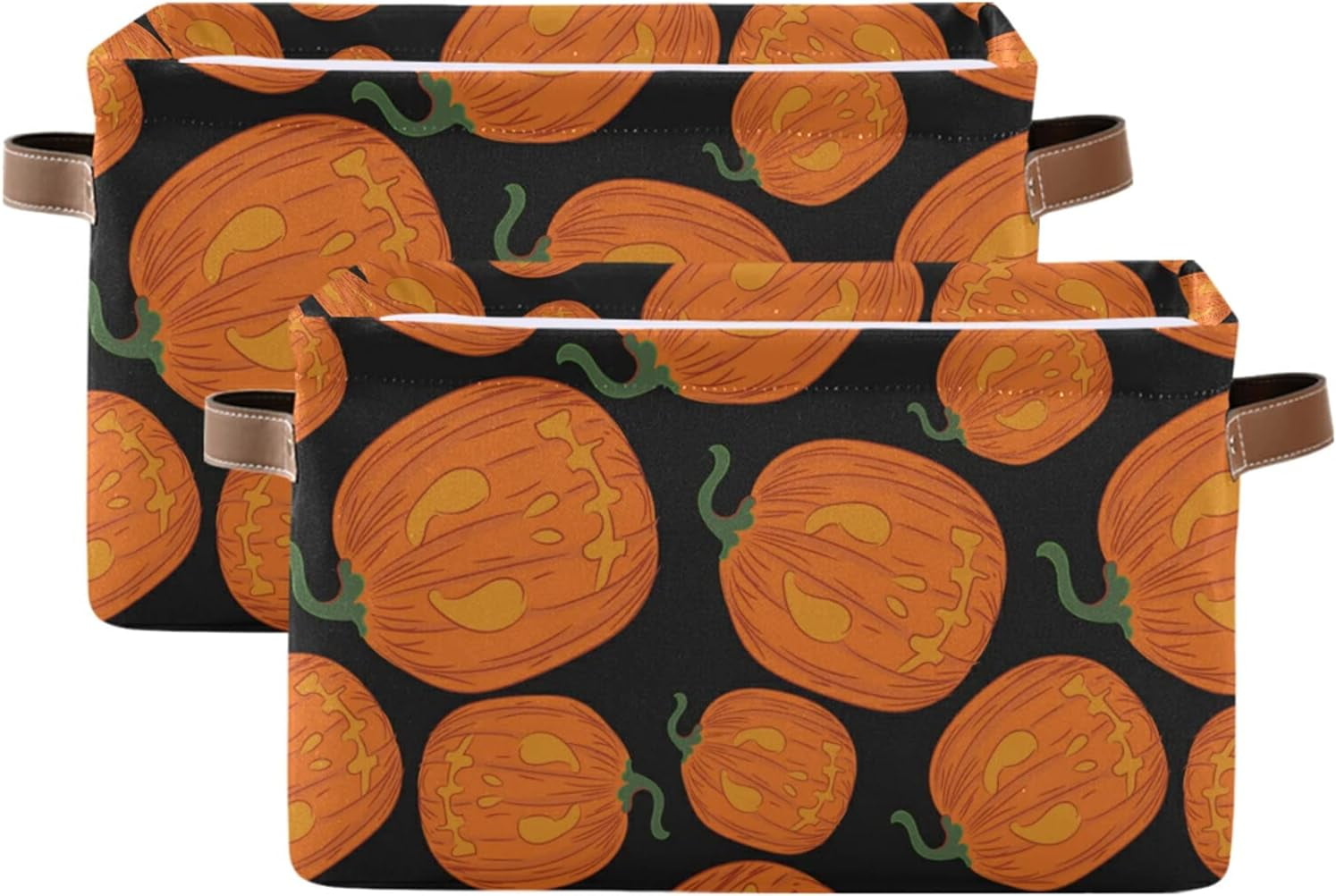 FREEAMG Halloween Symbols Cute Pumpkins Storage Bin for Toy Storage ...