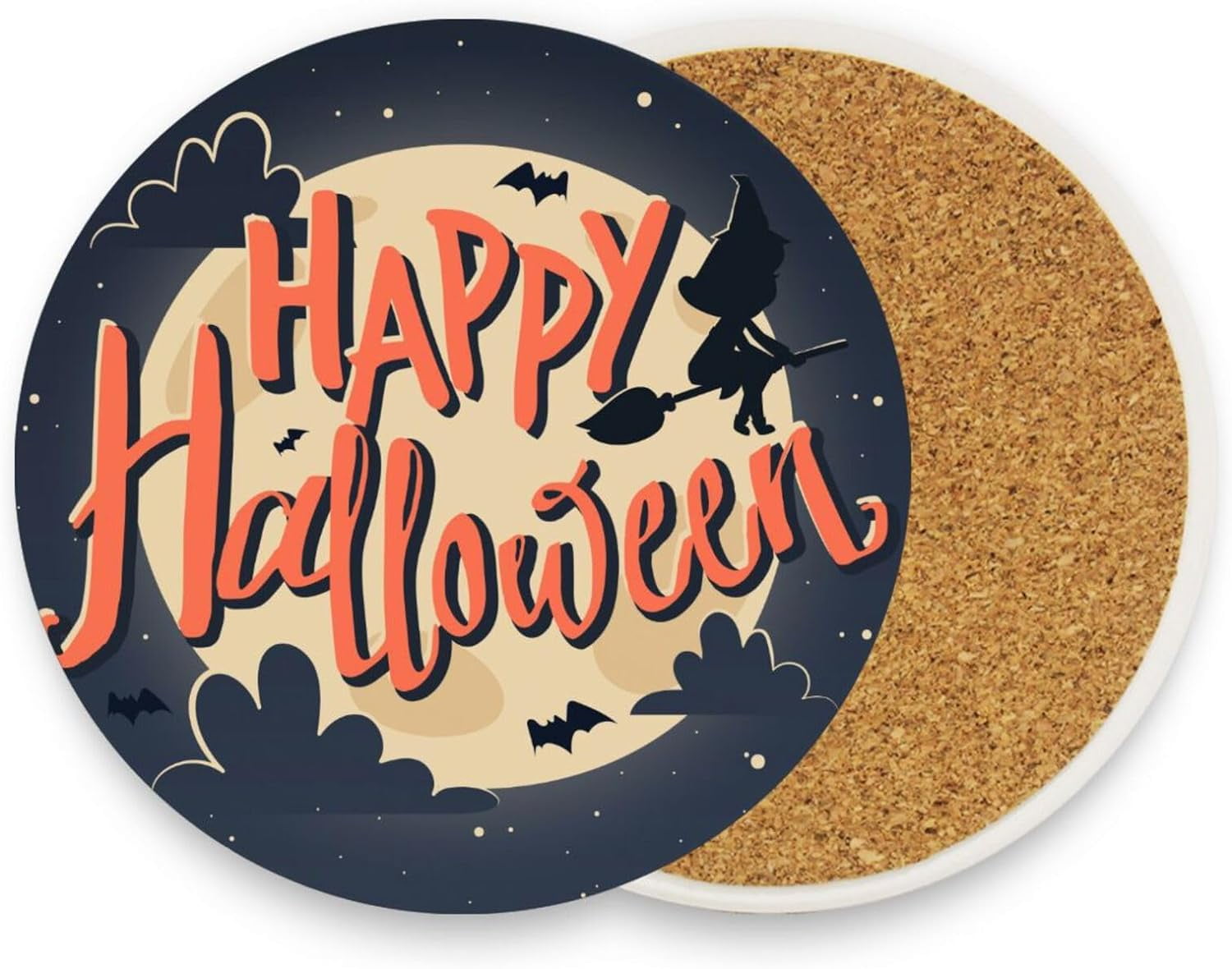 FREEAMG Halloween Witch Coasters for Drinks Set of 2, Absorbent Ceramic ...