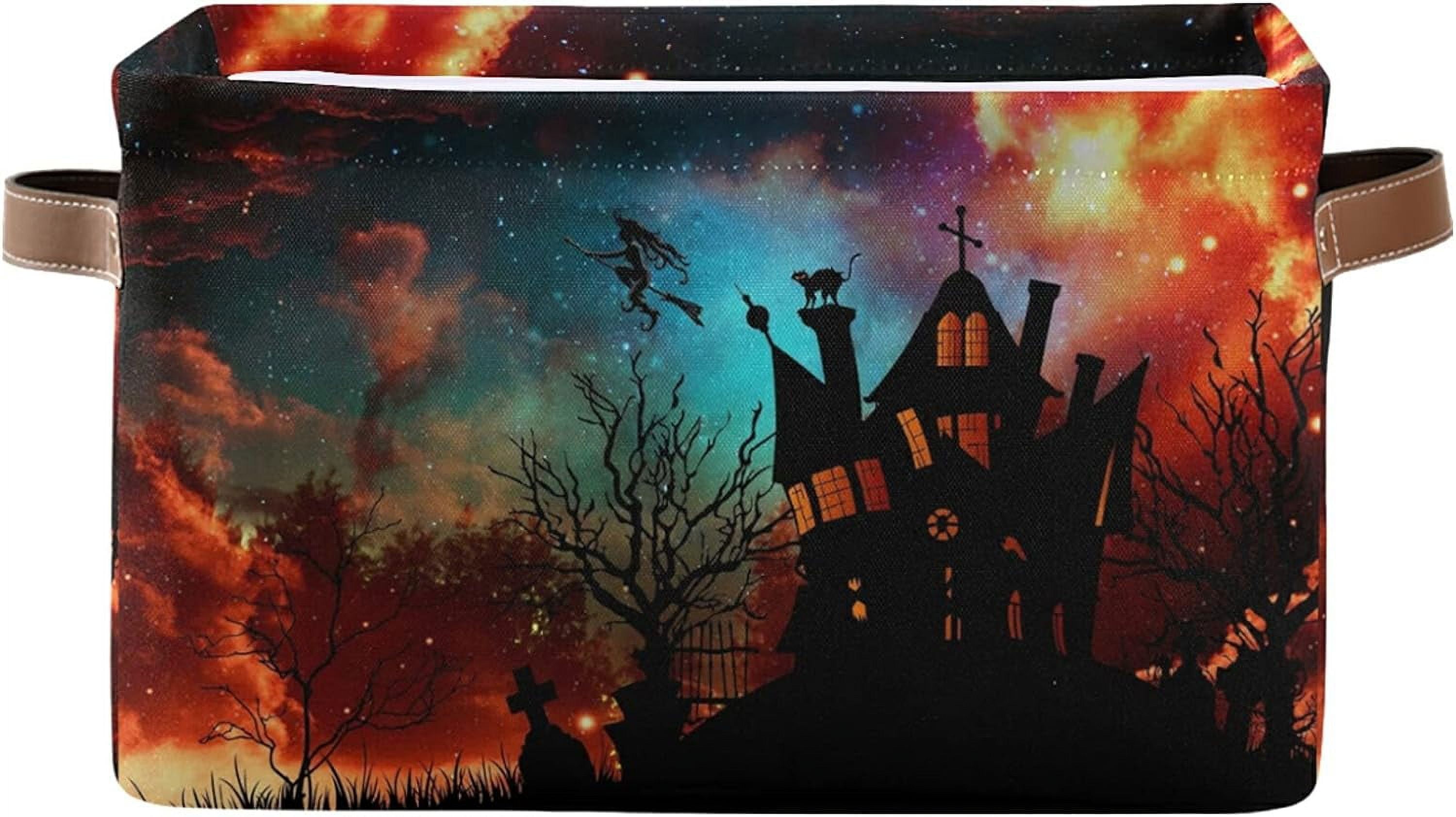 FREEAMG Halloween Witch Galaxy Storage Bin for Toy Storage Basket Dirty ...