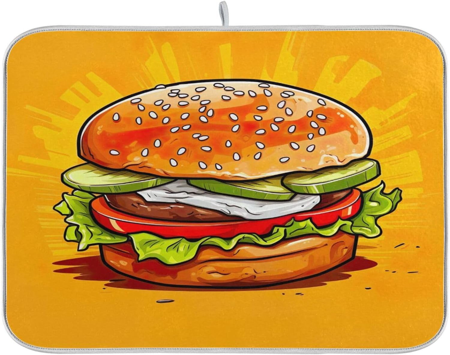 FREEAMG Hamburger Dish Drying Mat for Kitchen Counter 16x18 Inch Ultra ...