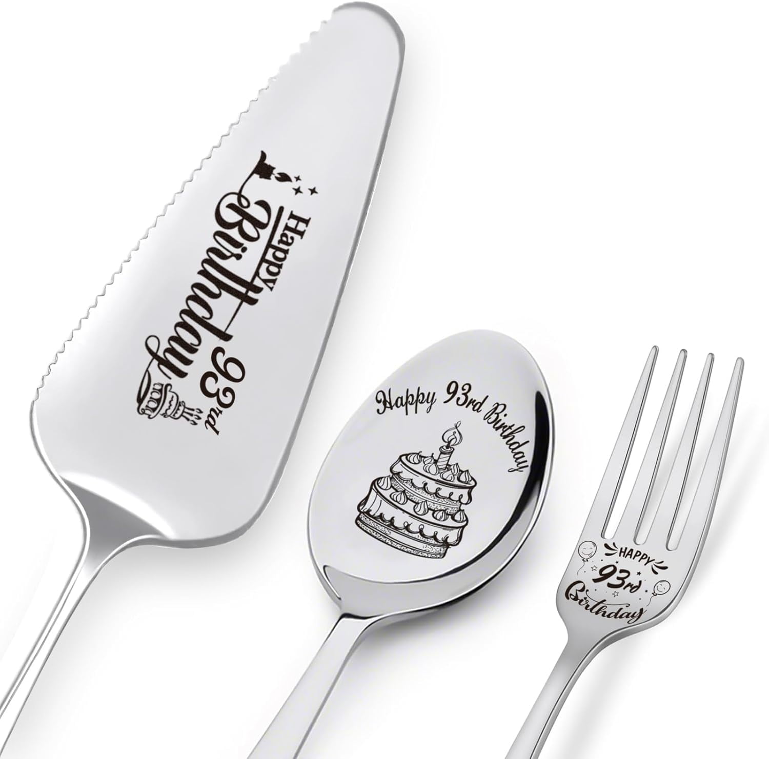 FREEAMG Happy 93rd Birthday Laser-Engraved Stainless Steel Birthday ...