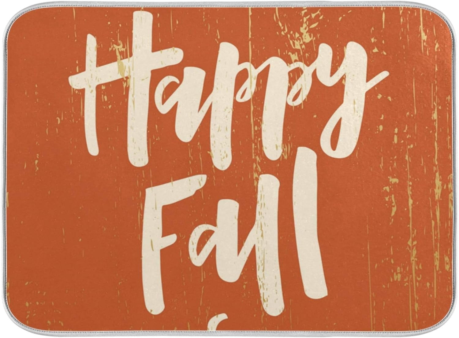 FREEAMG Happy Fall Orange Dish Drying Mat Countertop Protector Kitchen ...