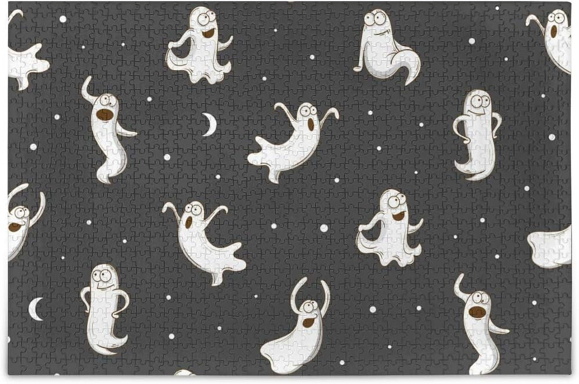 FREEAMG Happy Halloween Cute Cartoon Ghost On Grey Funny Spook All ...