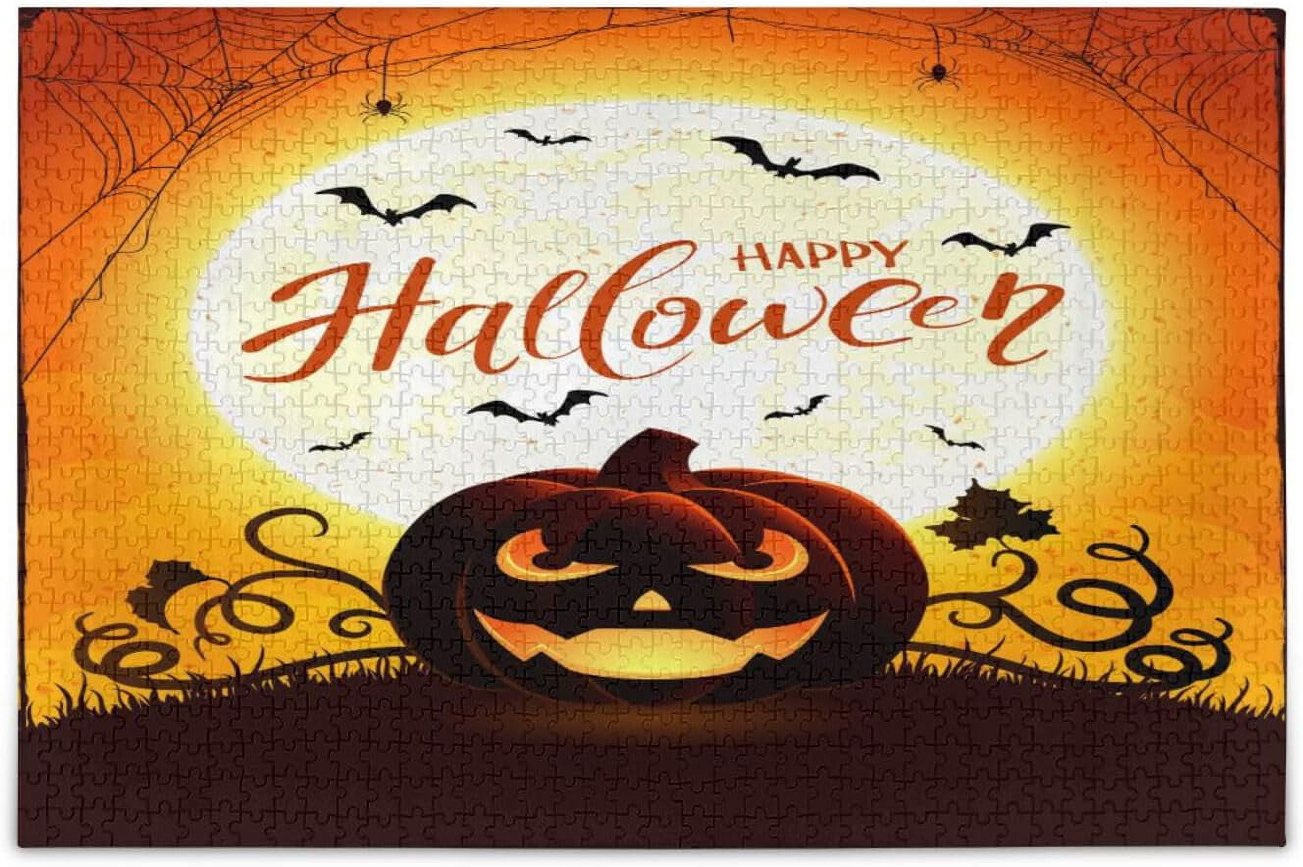 FREEAMG Happy Halloween Jigsaw Puzzle 500 Pieces,Wooden Puzzles Family ...