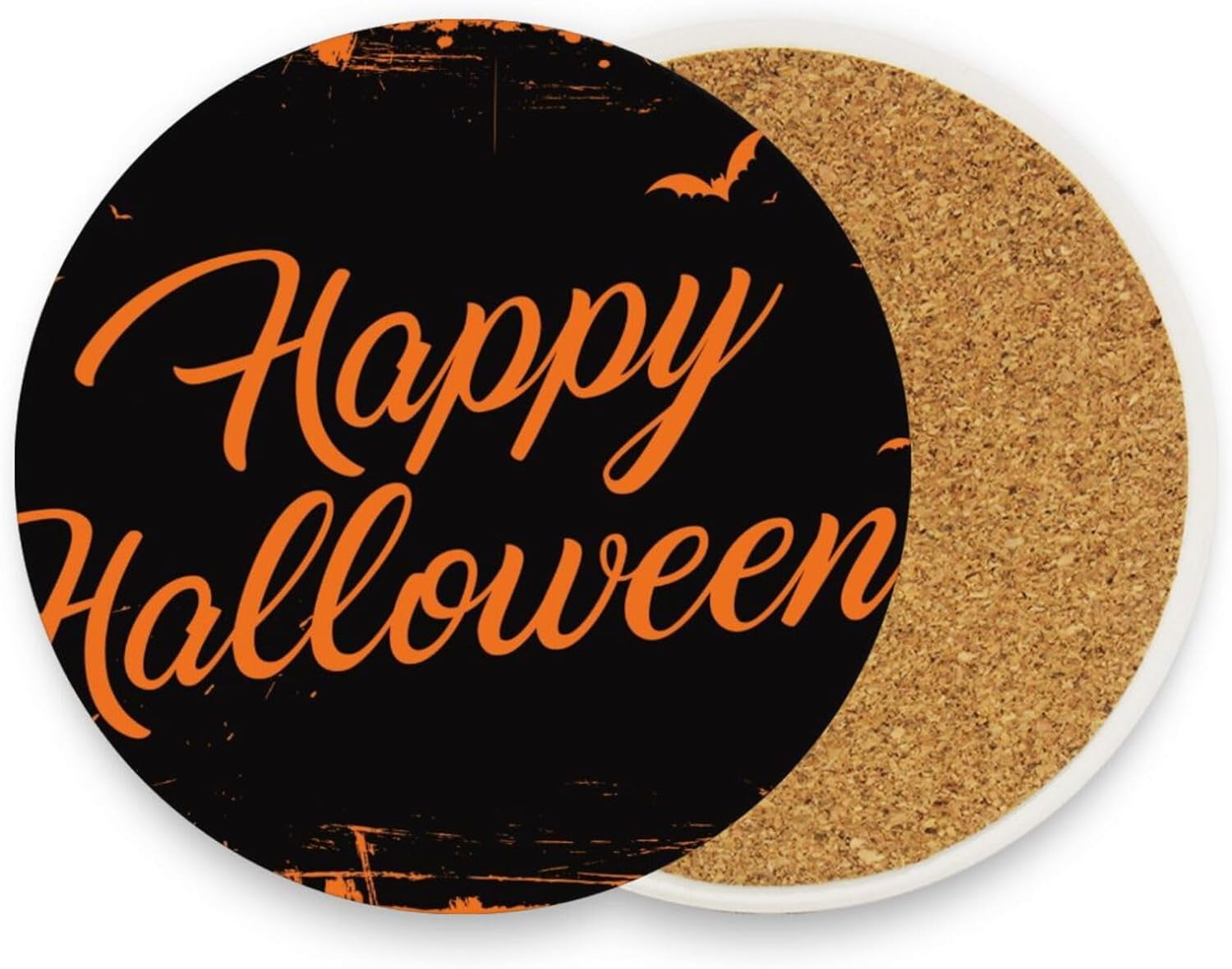 FREEAMG Happy Halloween Pattern Coasters for Drinks Set of 2, Absorbent ...