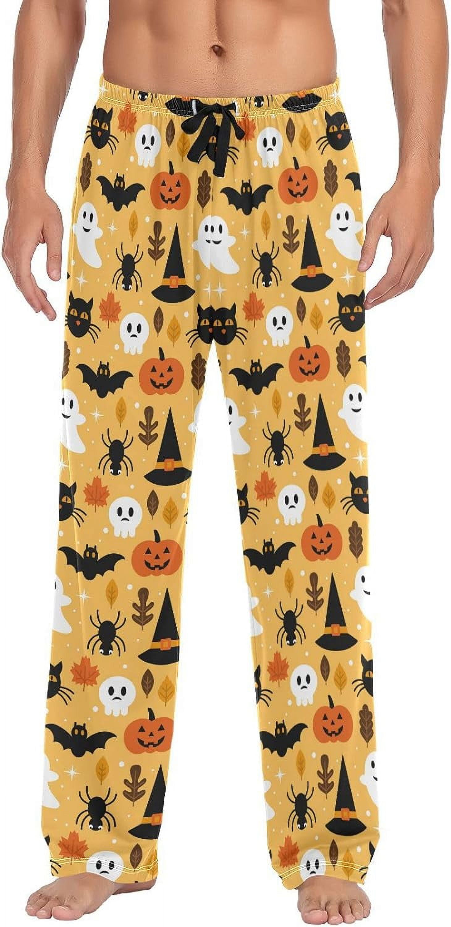 FREEAMG Happy Halloween Scary Pumpkin Pajama Pants for Men, Men's ...