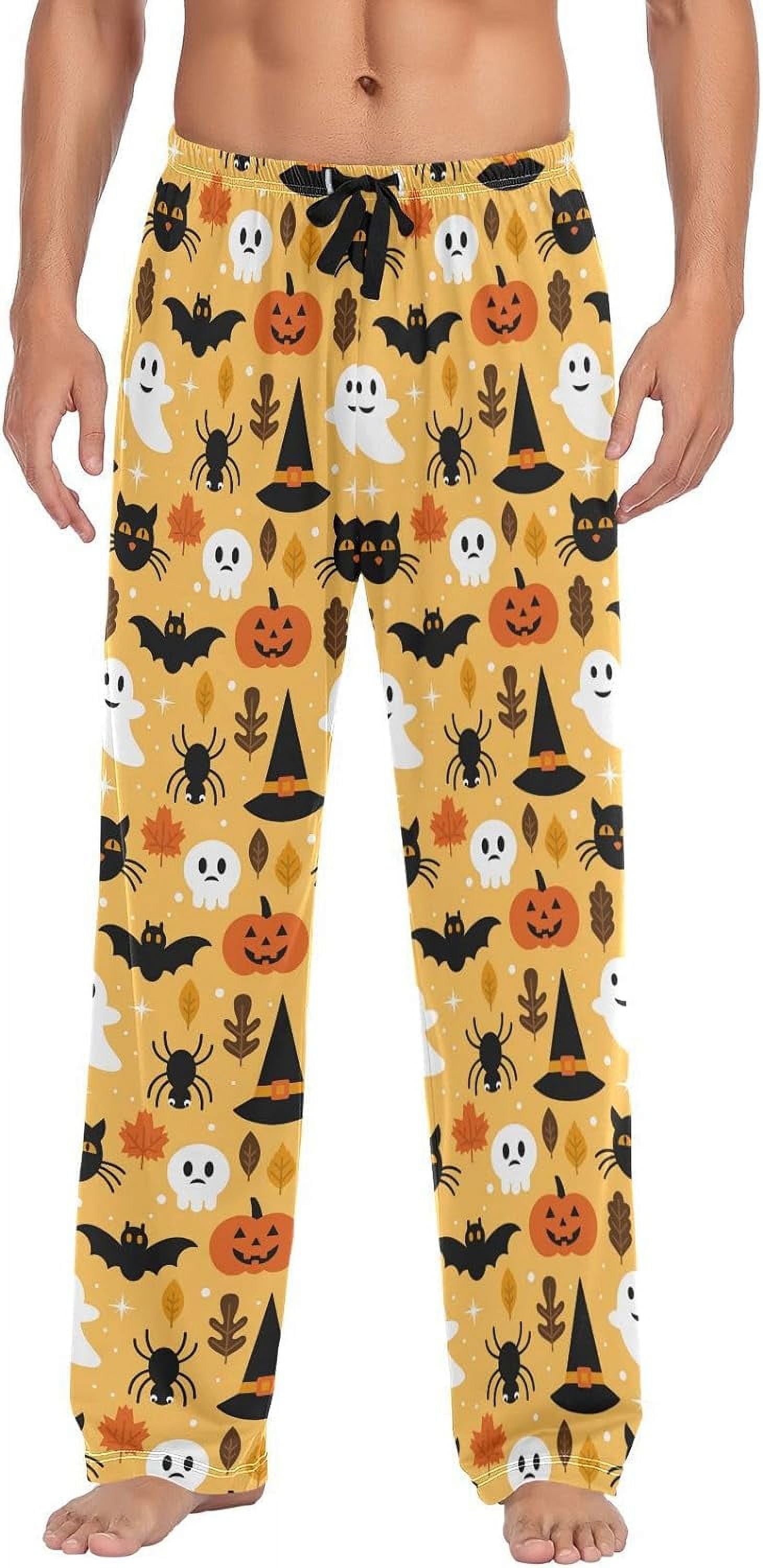 FREEAMG Happy Halloween Scary Pumpkin Pajama Pants for Men, Men's ...