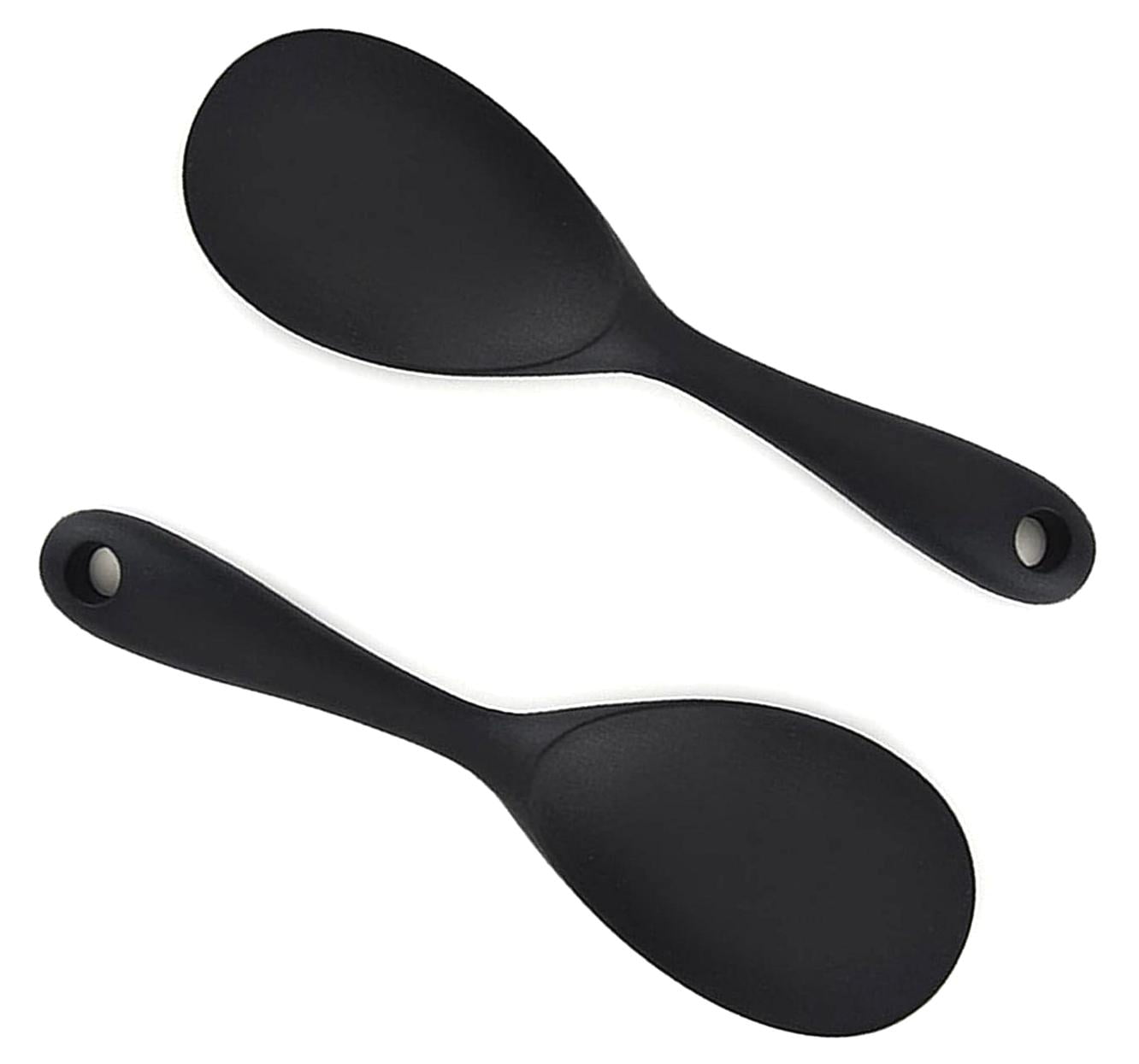 FREEAMG Heat-Resistant Silicone Nonstick Spatula Spoon, Black Kitchen ...