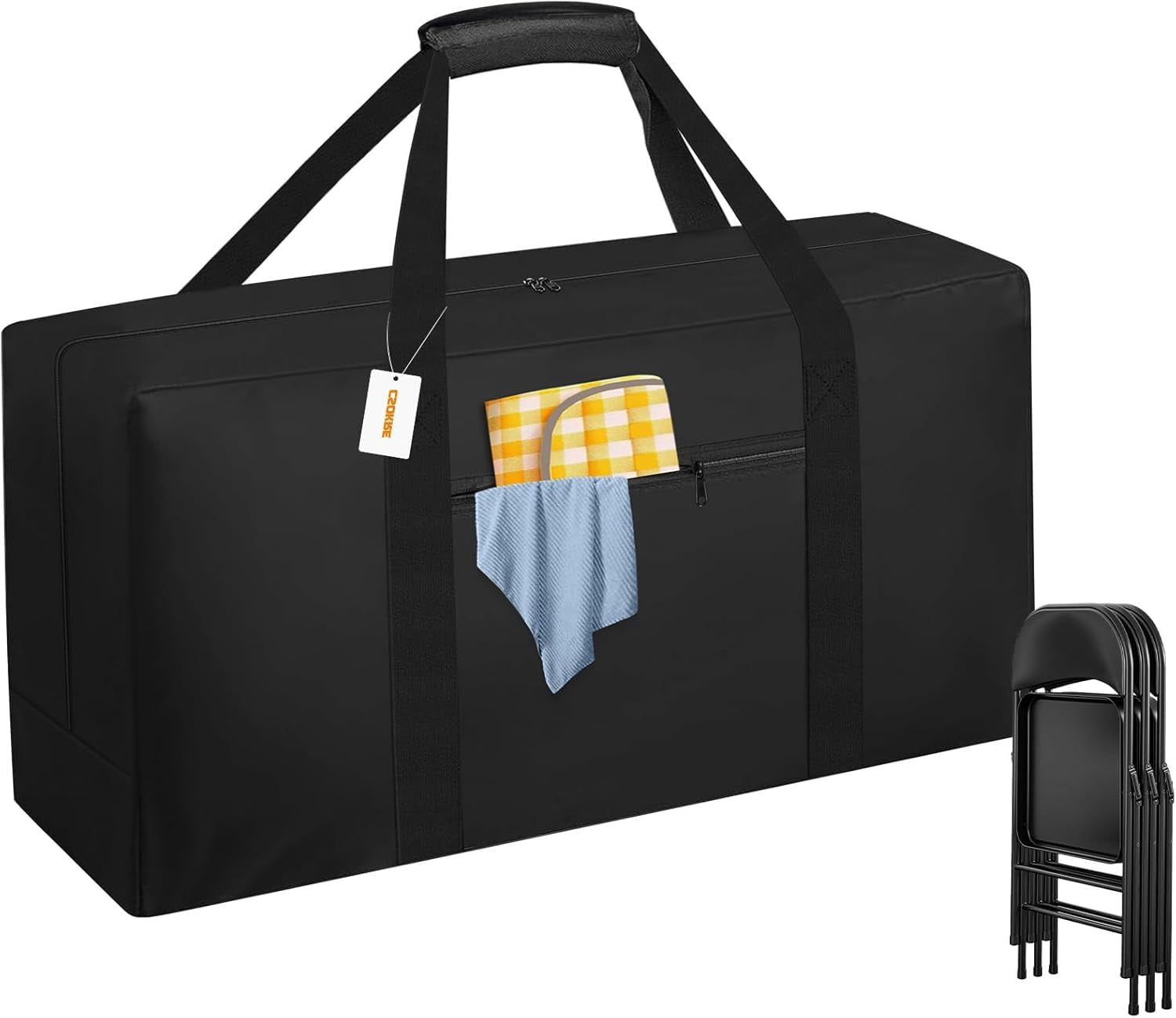 FREEAMG Heavy Duty Folding Chair Storage Bag, [840d +Front Pocket] 40.5 ...