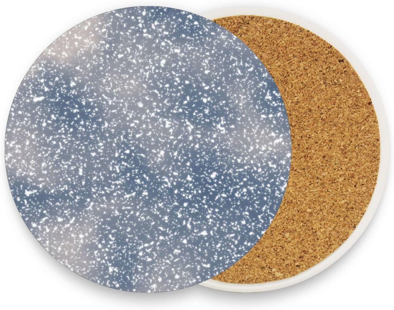 FREEAMG Heavy Snowfall Texture Coasters for Drinks Set of 2, Absorbent ...