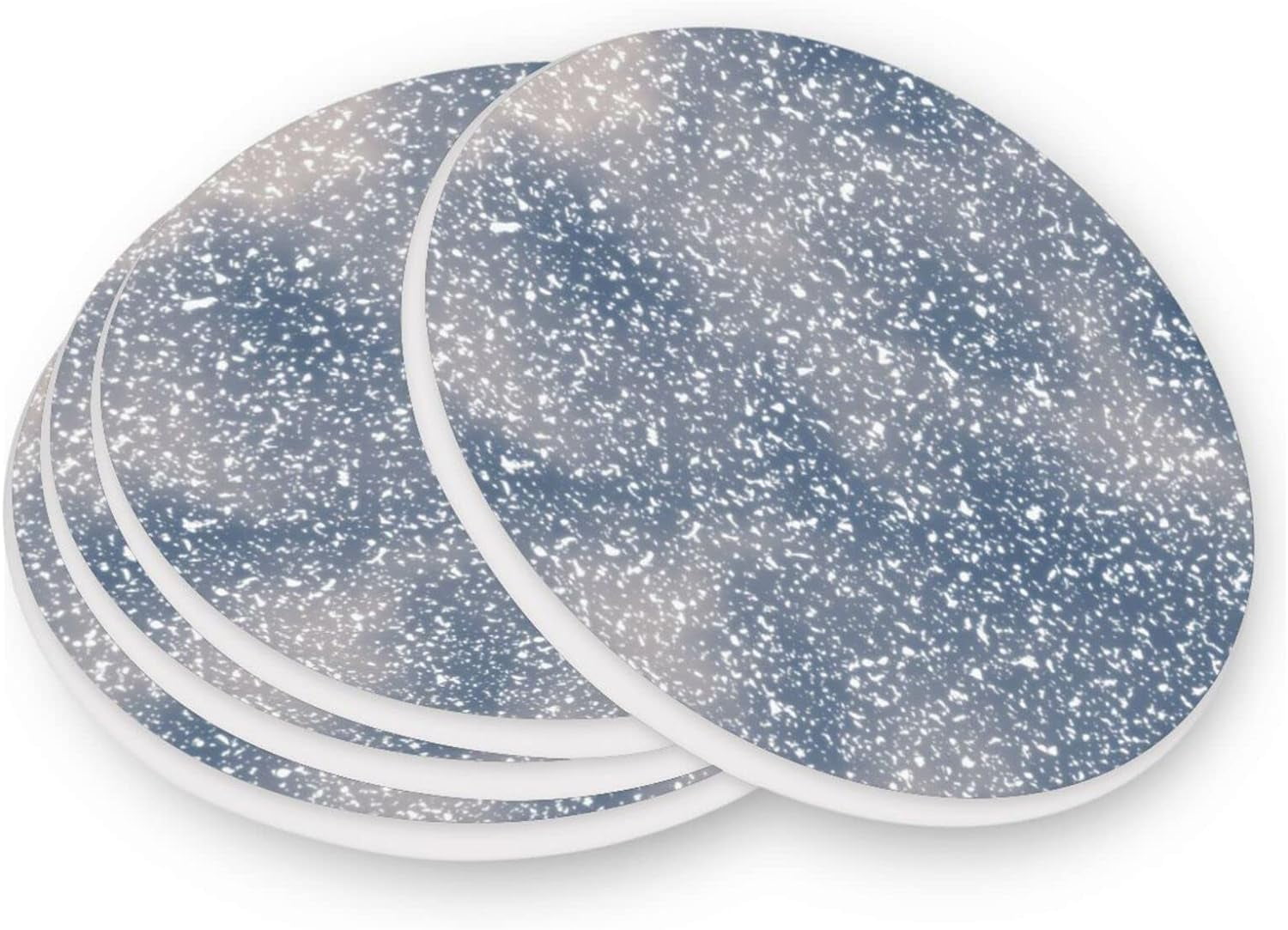 FREEAMG Heavy Snowfall Texture Coasters for Drinks Set of 4, Absorbent ...