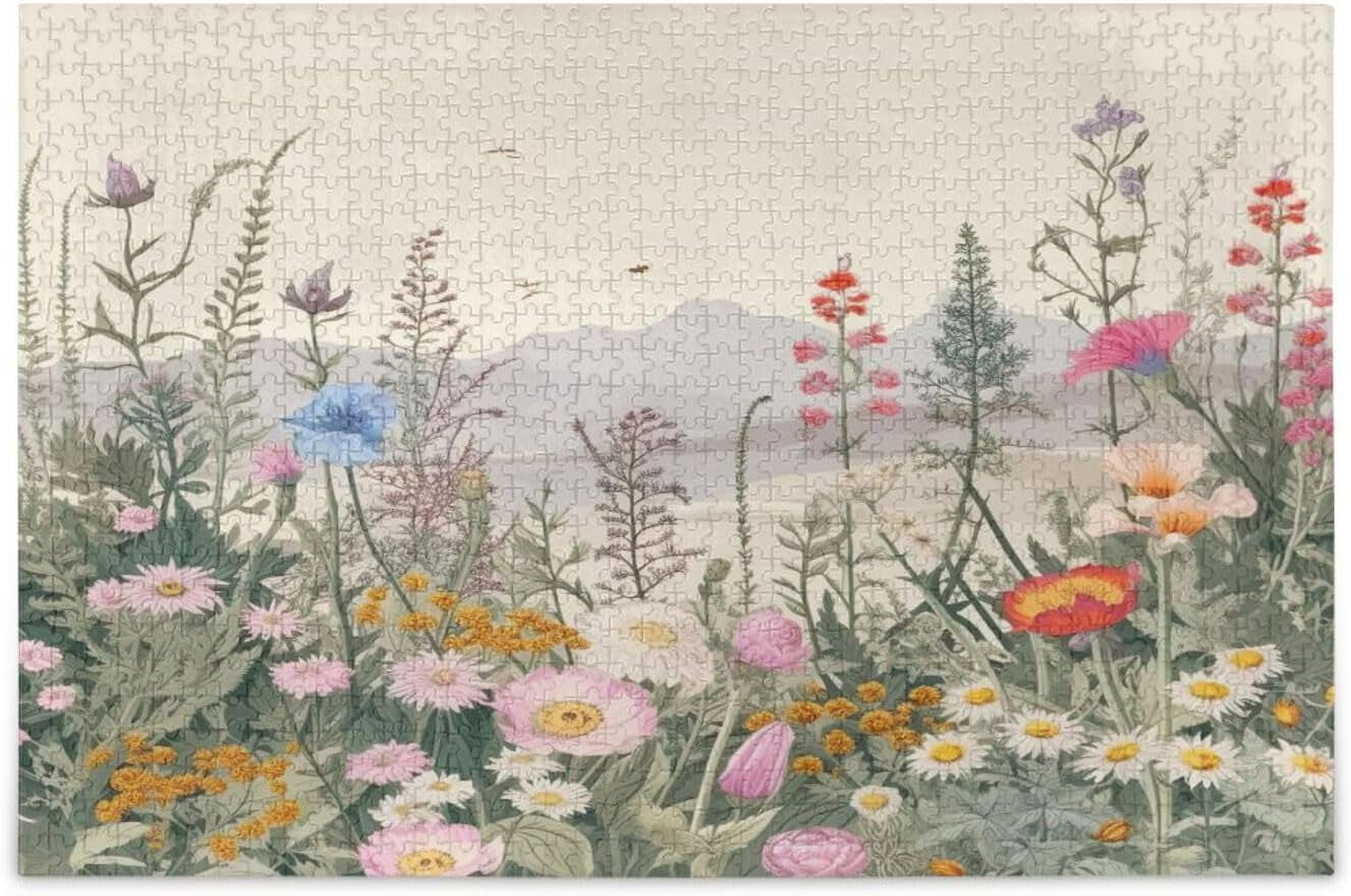 FREEAMG Herbal Wildflowers 500 Piece Large Jigsaw Puzzle for Adults ...
