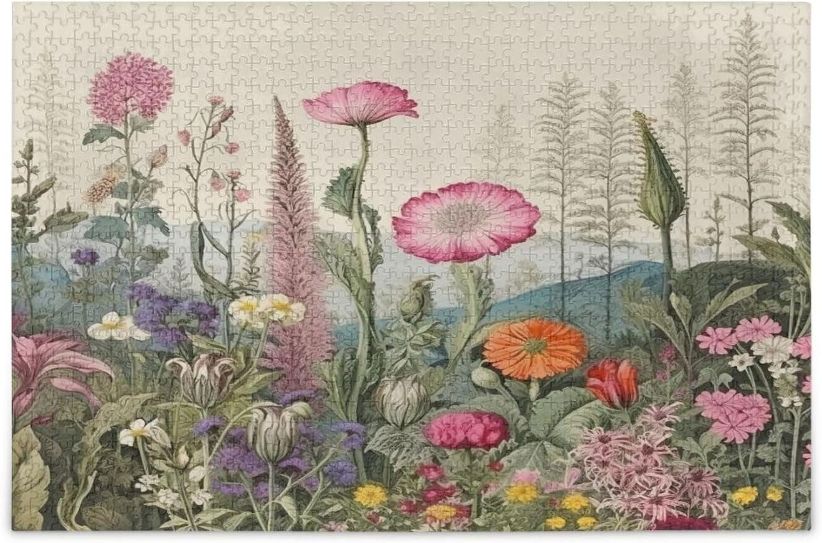 FREEAMG Herbal Wildflowers 500 Piece Large Jigsaw Puzzle for Adults ...