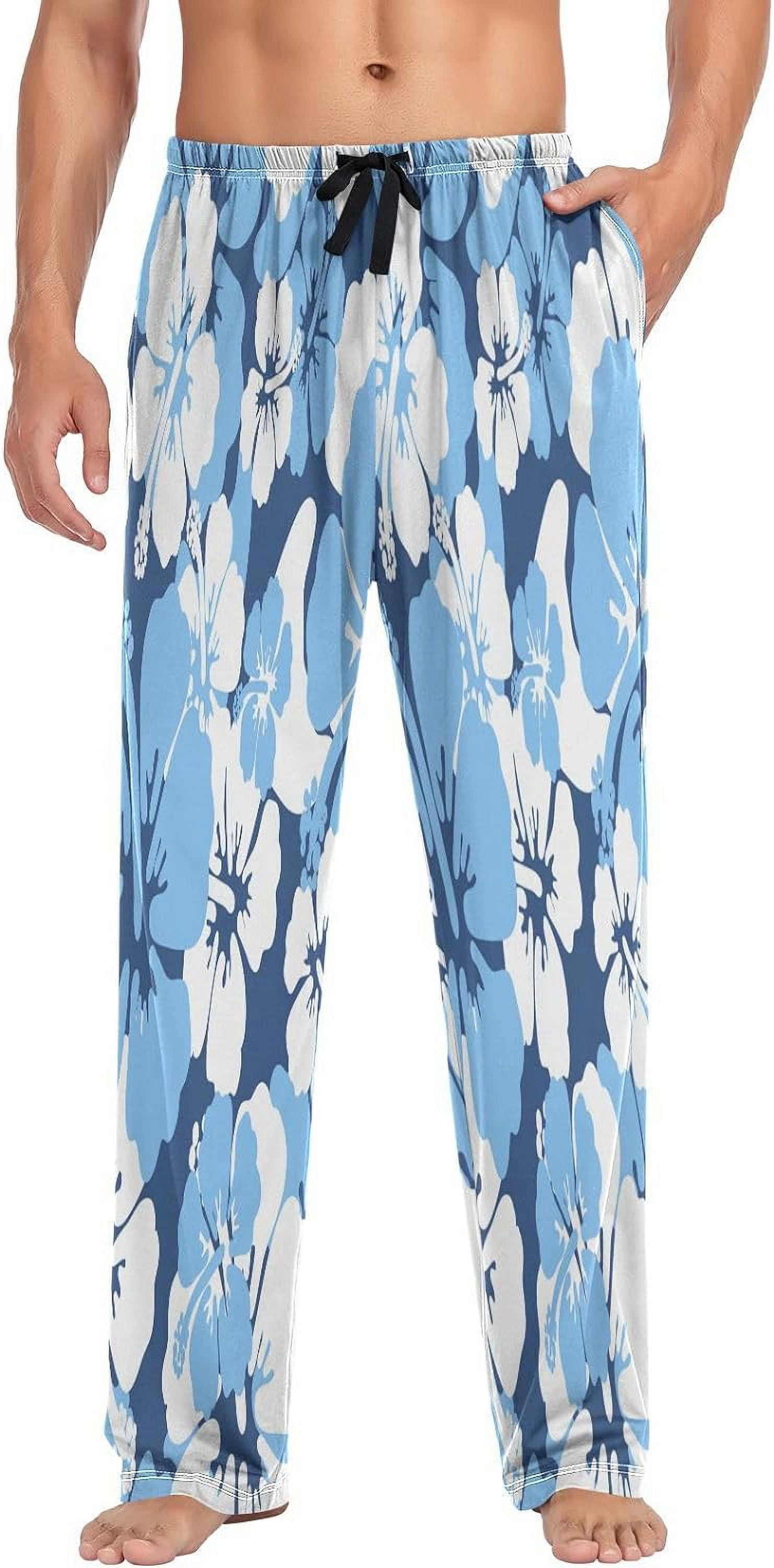 FREEAMG Hibiscus Pajama Pants for Men, Men's Separate Bottoms, Pure ...