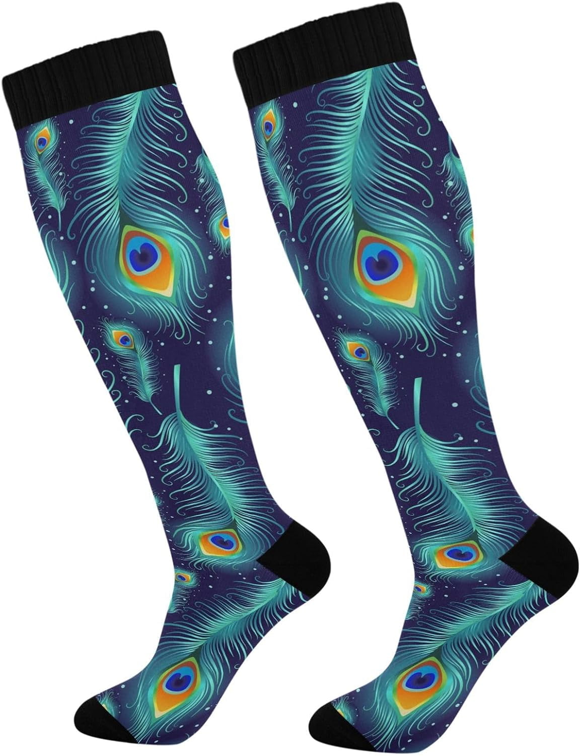 FREEAMG High Elasticity Compression Socks, High Knee Socks Adult ...