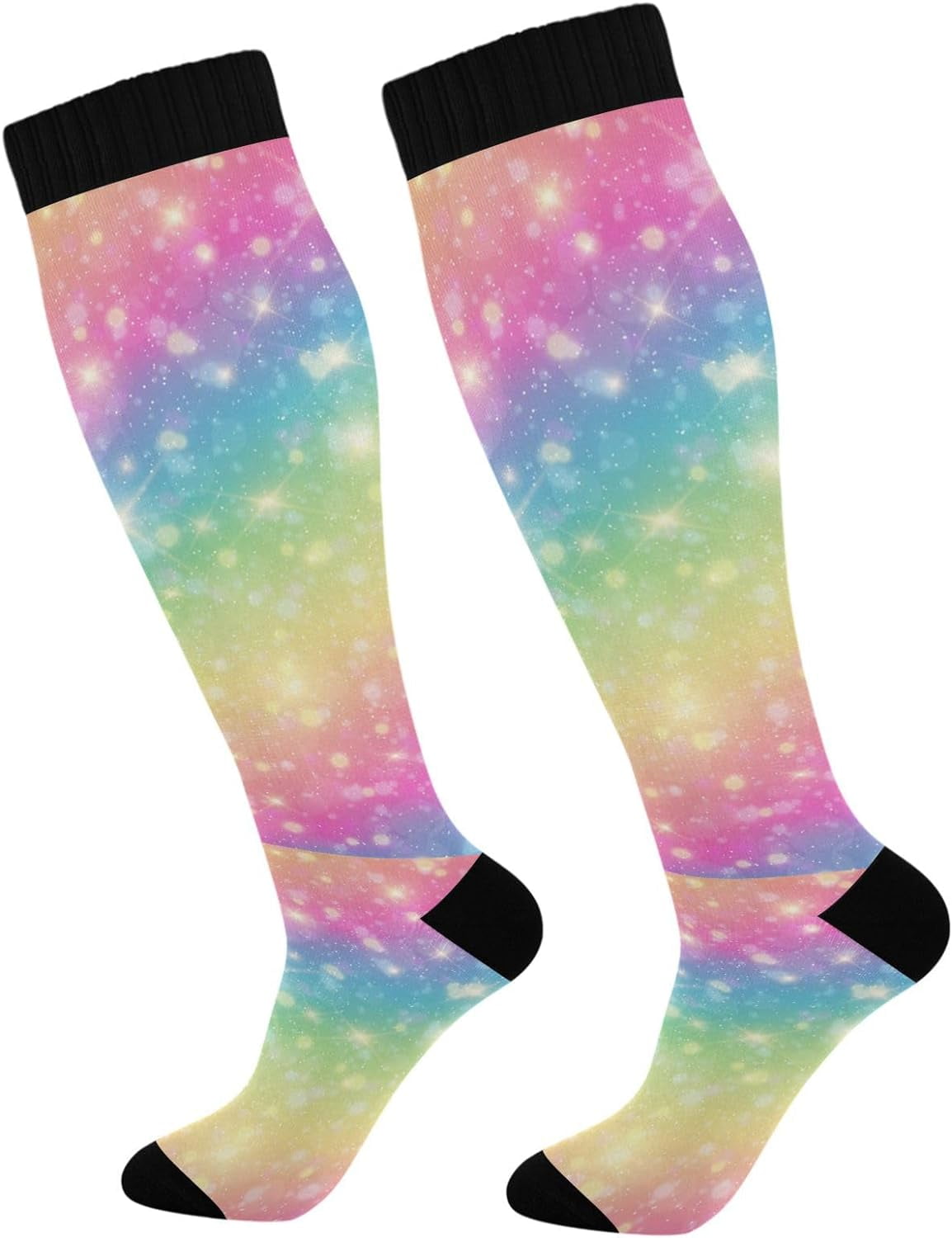FREEAMG High Elasticity Compression Socks, High Knee Socks Adult ...