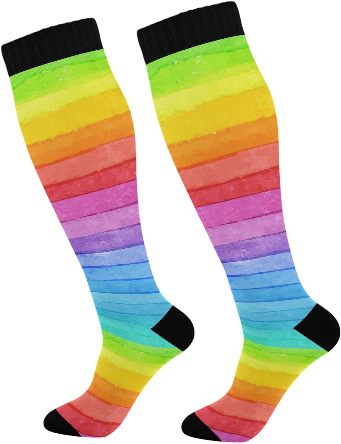 FREEAMG High Elasticity Compression Socks, High Knee Socks Adult ...