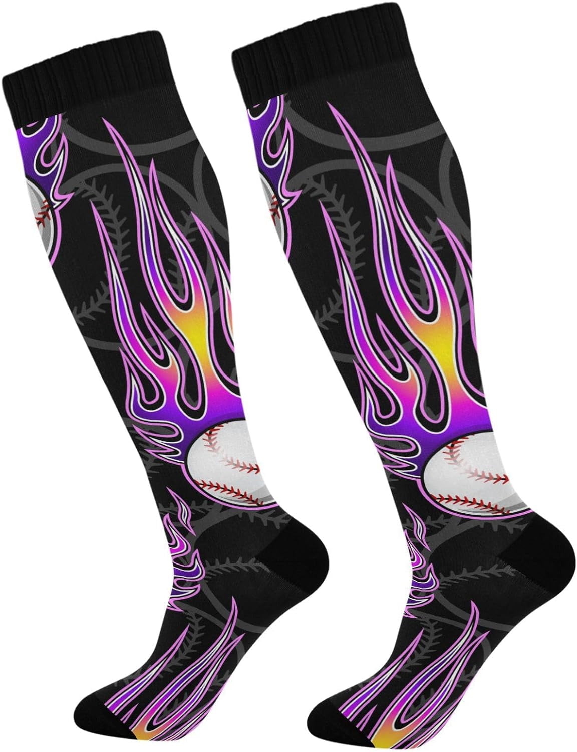 FREEAMG High Elasticity Compression Socks, High Knee Socks Adult ...