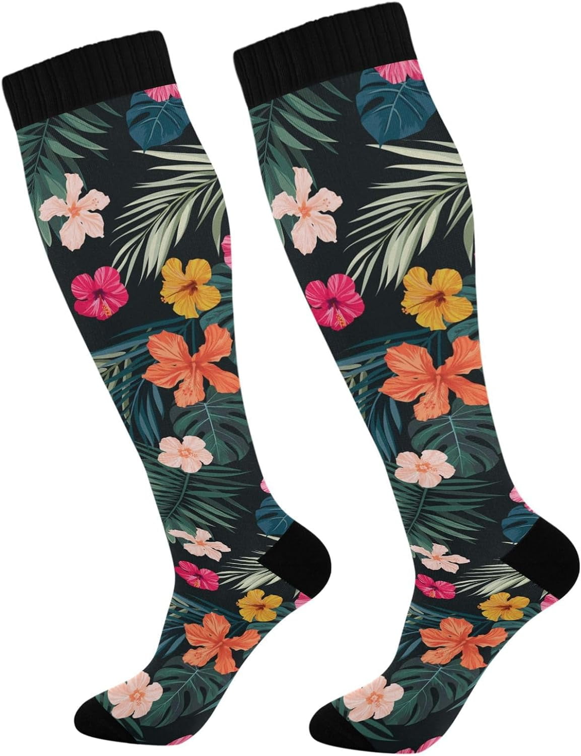 FREEAMG High Elasticity Compression Socks, High Knee Socks Adult ...