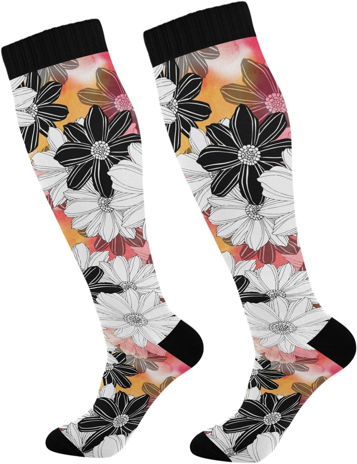 FREEAMG High Elasticity Compression Socks, High Knee Socks Adult ...