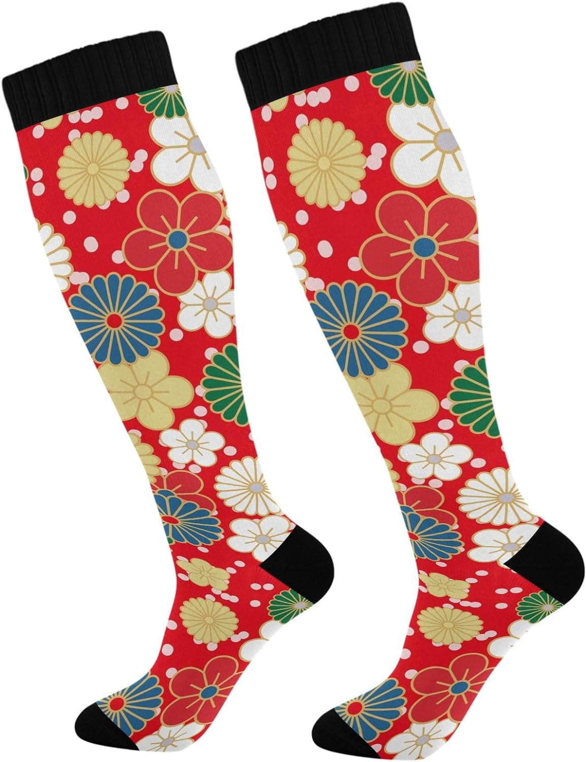 FREEAMG High Elasticity Compression Socks, High Knee Socks Adult ...