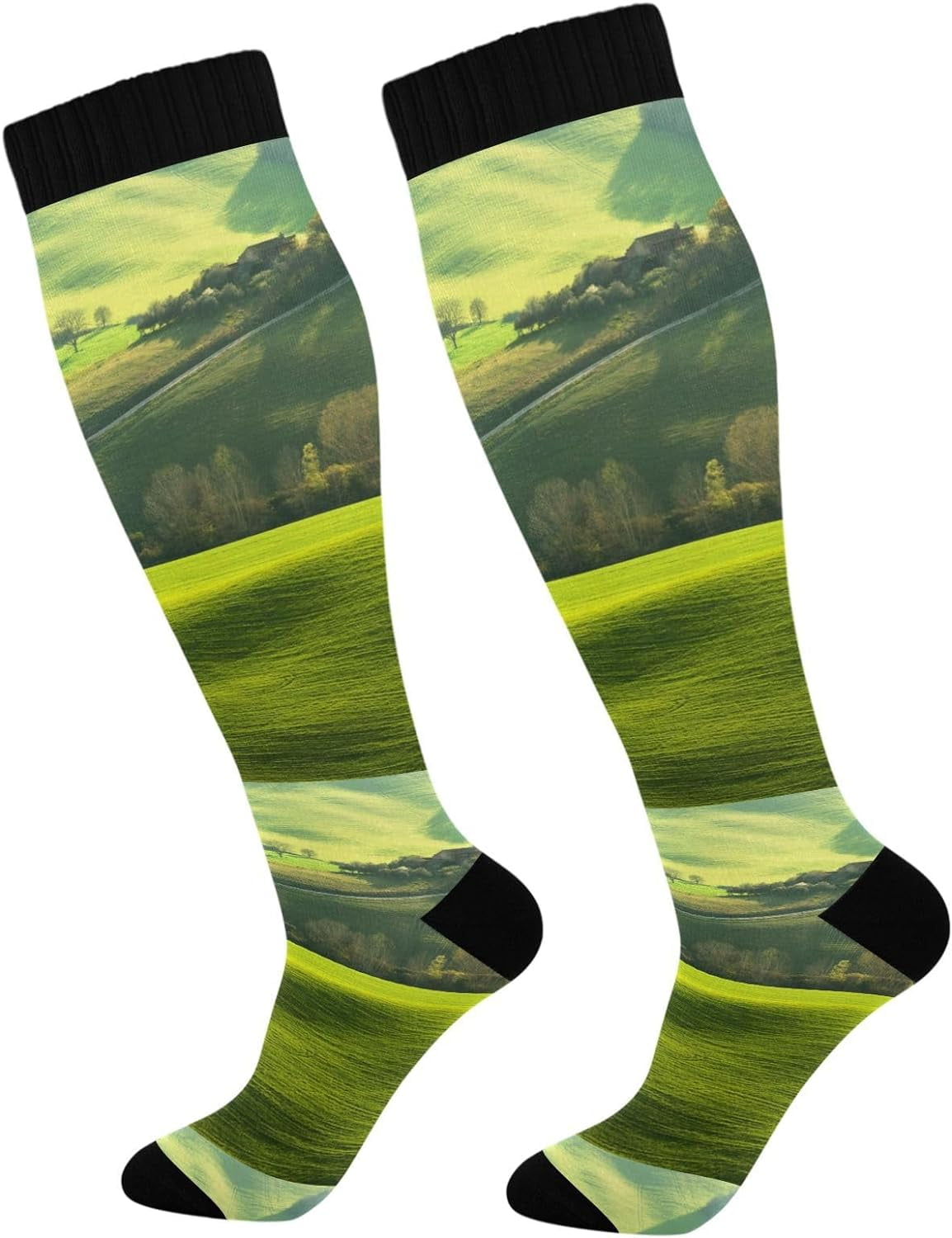 FREEAMG High Elasticity Compression Socks, High Knee Socks Adult ...