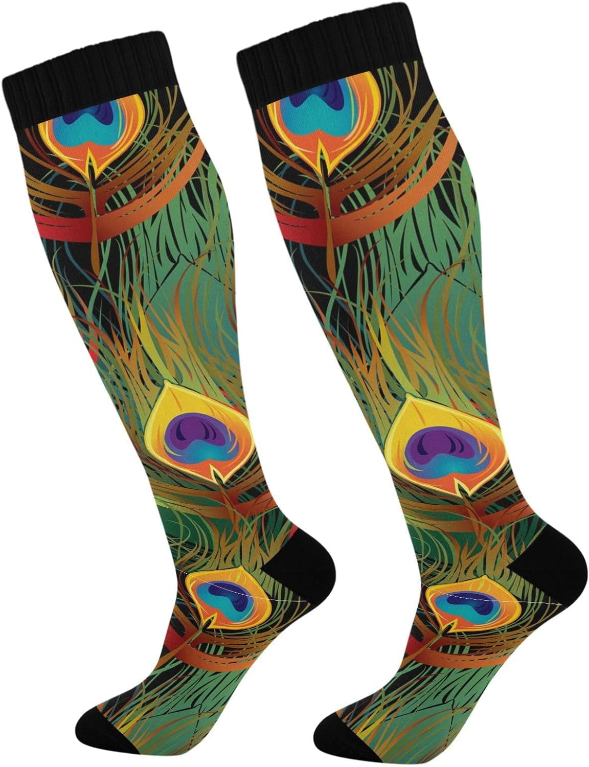 FREEAMG High Elasticity Compression Socks, High Knee Socks Adult ...