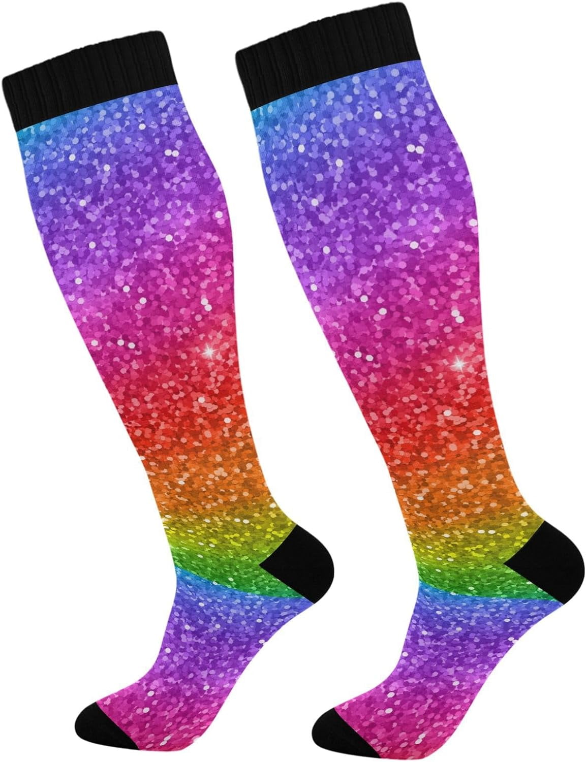 FREEAMG High Elasticity Compression Socks, High Knee Socks Adult ...