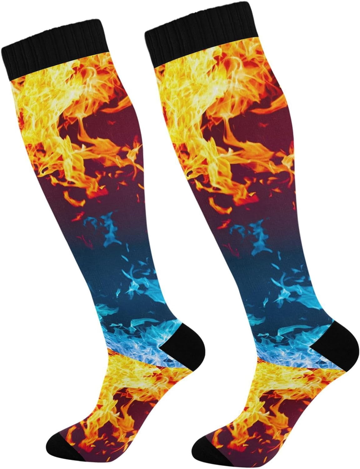 FREEAMG High Elasticity Compression Socks, High Knee Socks Adult ...