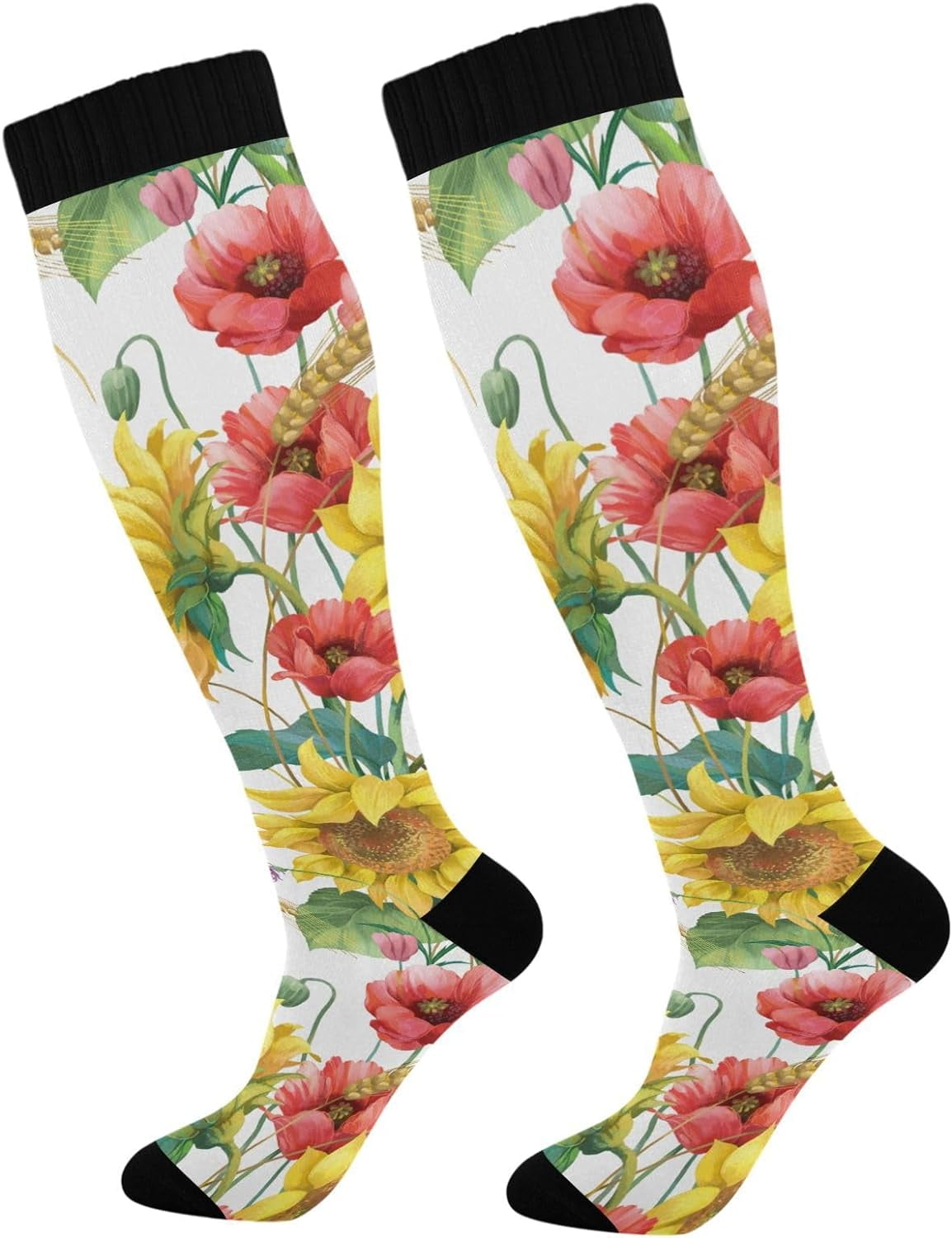FREEAMG High Elasticity Compression Socks, High Knee Socks Adult ...