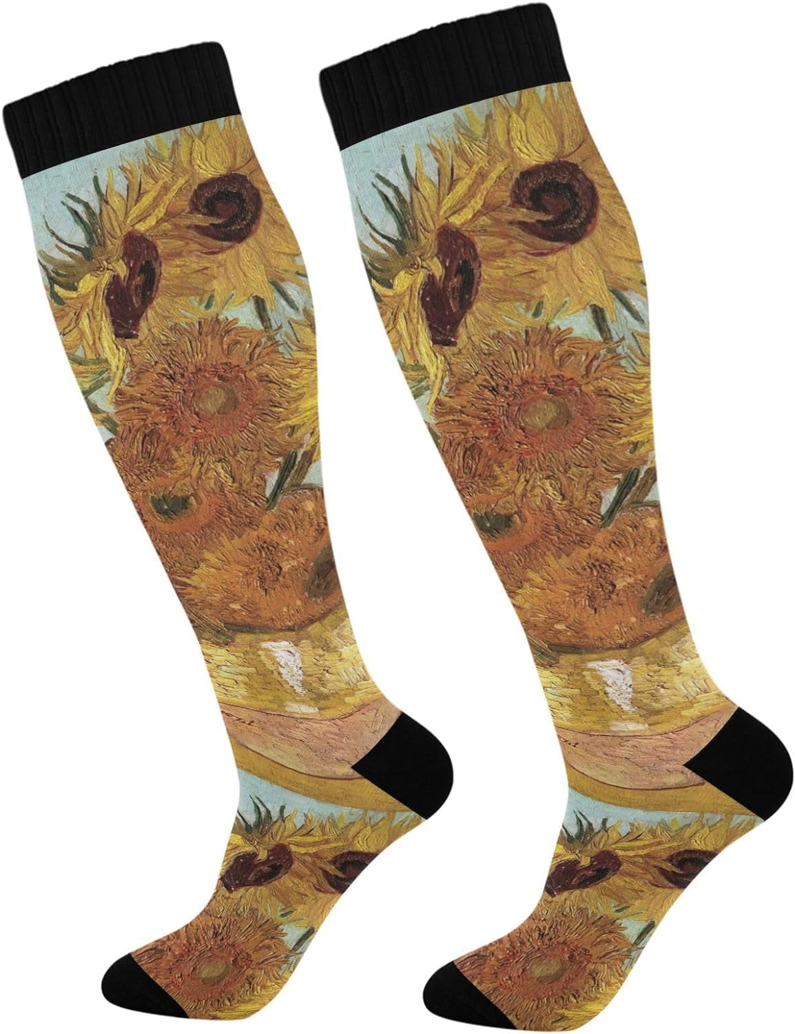 FREEAMG High Elasticity Compression Socks, High Knee Socks Adult ...