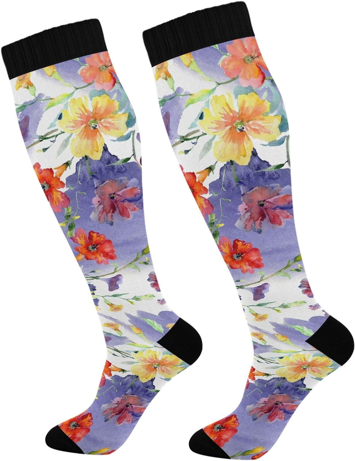 FREEAMG High Elasticity Compression Socks, High Knee Socks Adult ...
