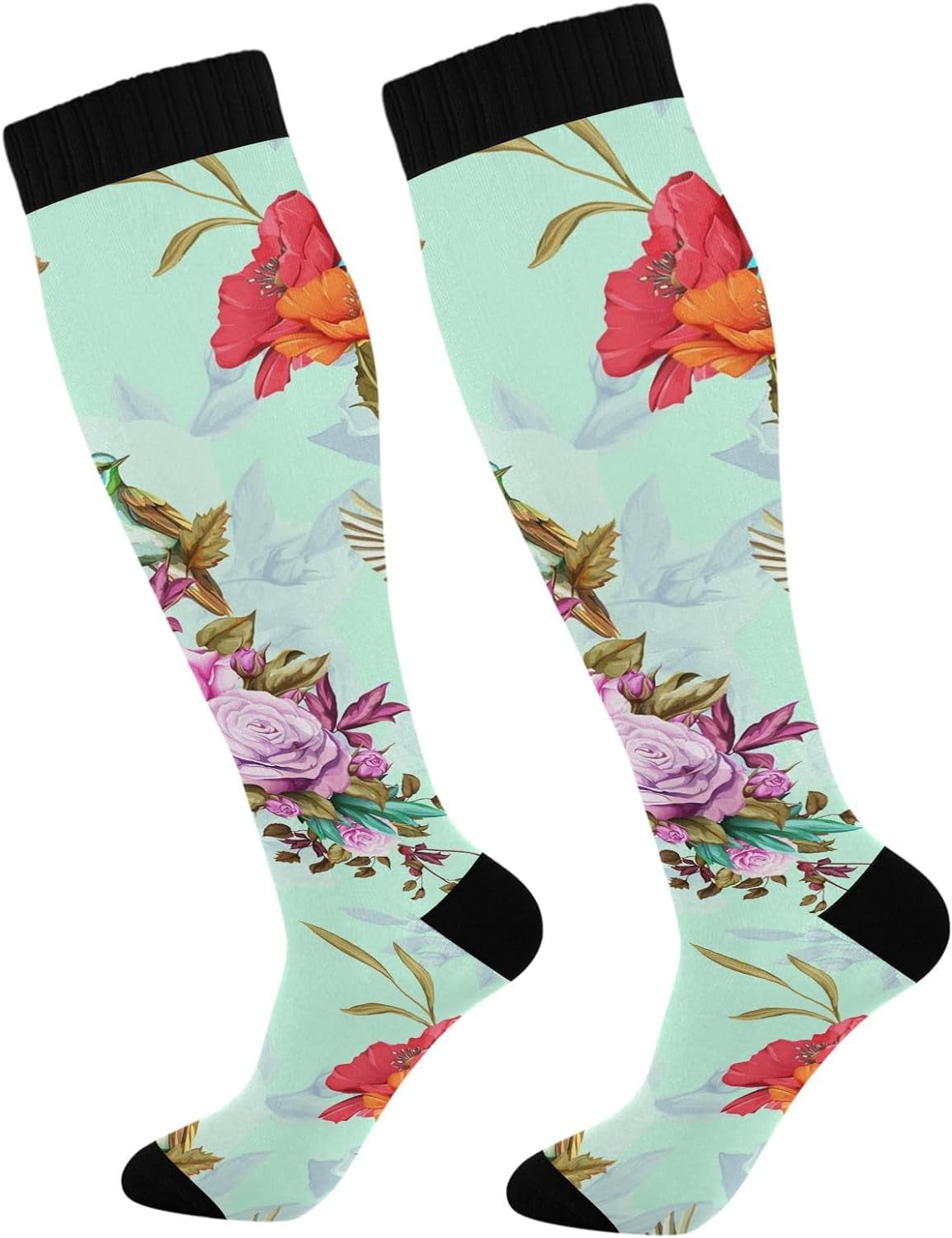 FREEAMG High Elasticity Compression Socks, High Knee Socks Adult ...