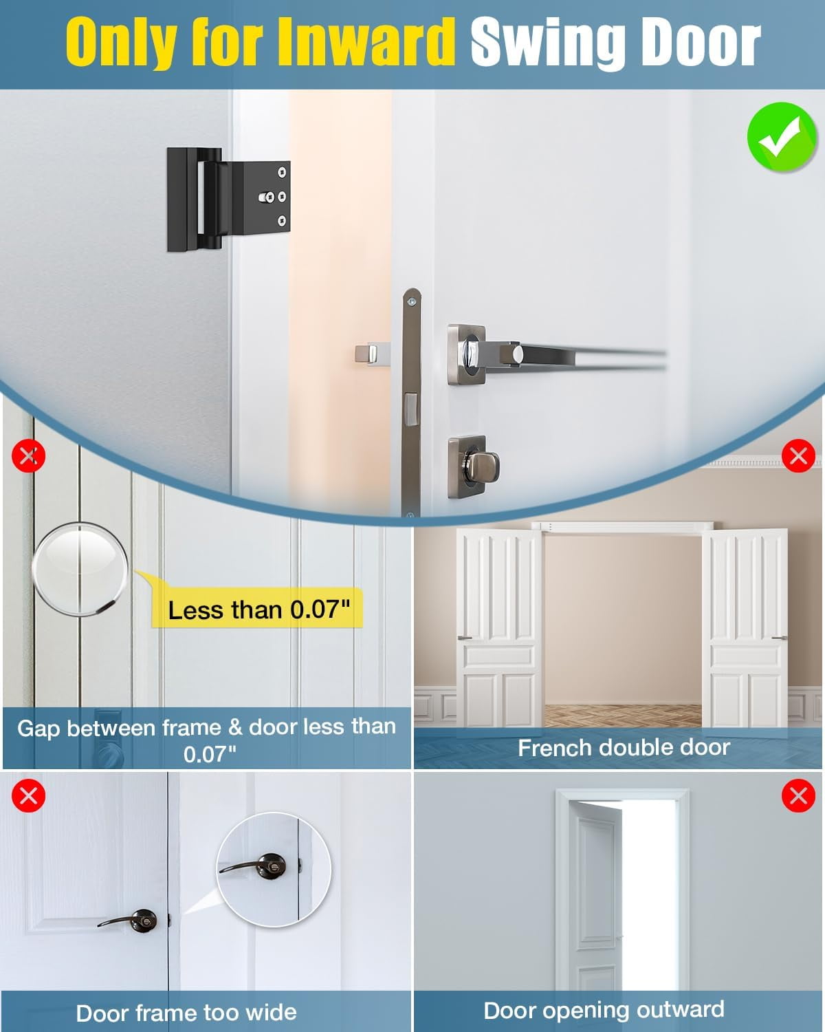FREEAMG High-Security Door Reinforcement Lock, Capable of Withstanding ...