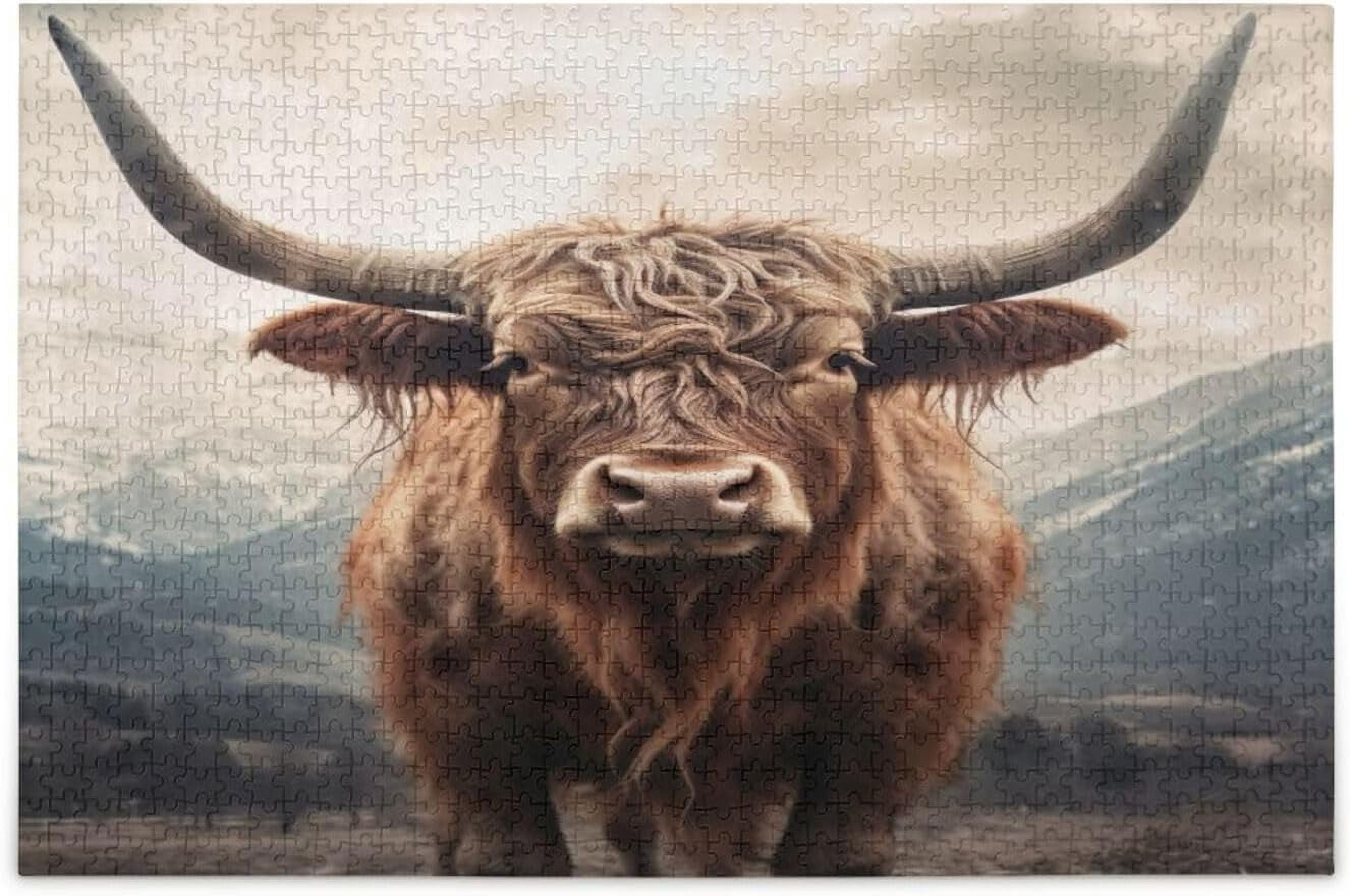 FREEAMG Highland Cattle Jigsaw Puzzles for Adults or Kids 1000 Piece ...