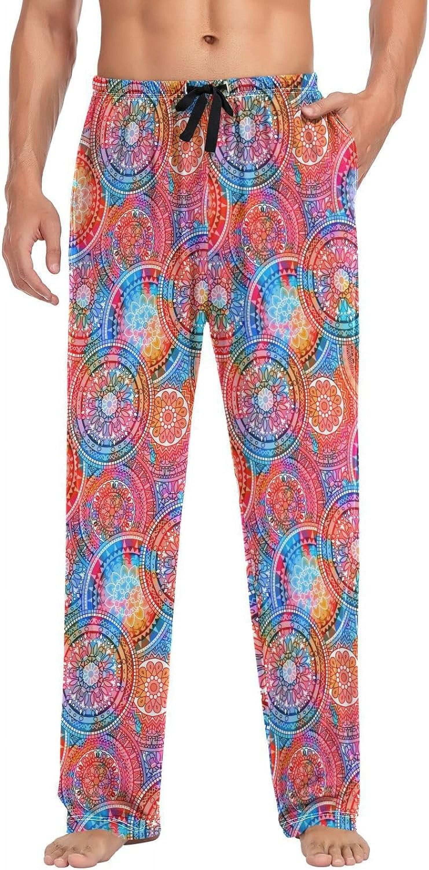 FREEAMG Hippie Mandala Pattern Pajama Pants for Men, Men's Separate ...