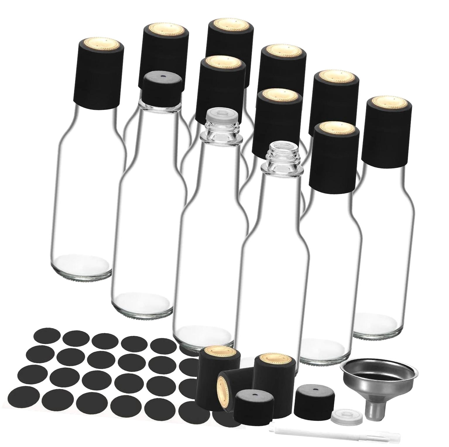 FREEAMG Hot Sauce Bottles, 21 Pack 5 OZ Glass Bottles with Leak Proof ...