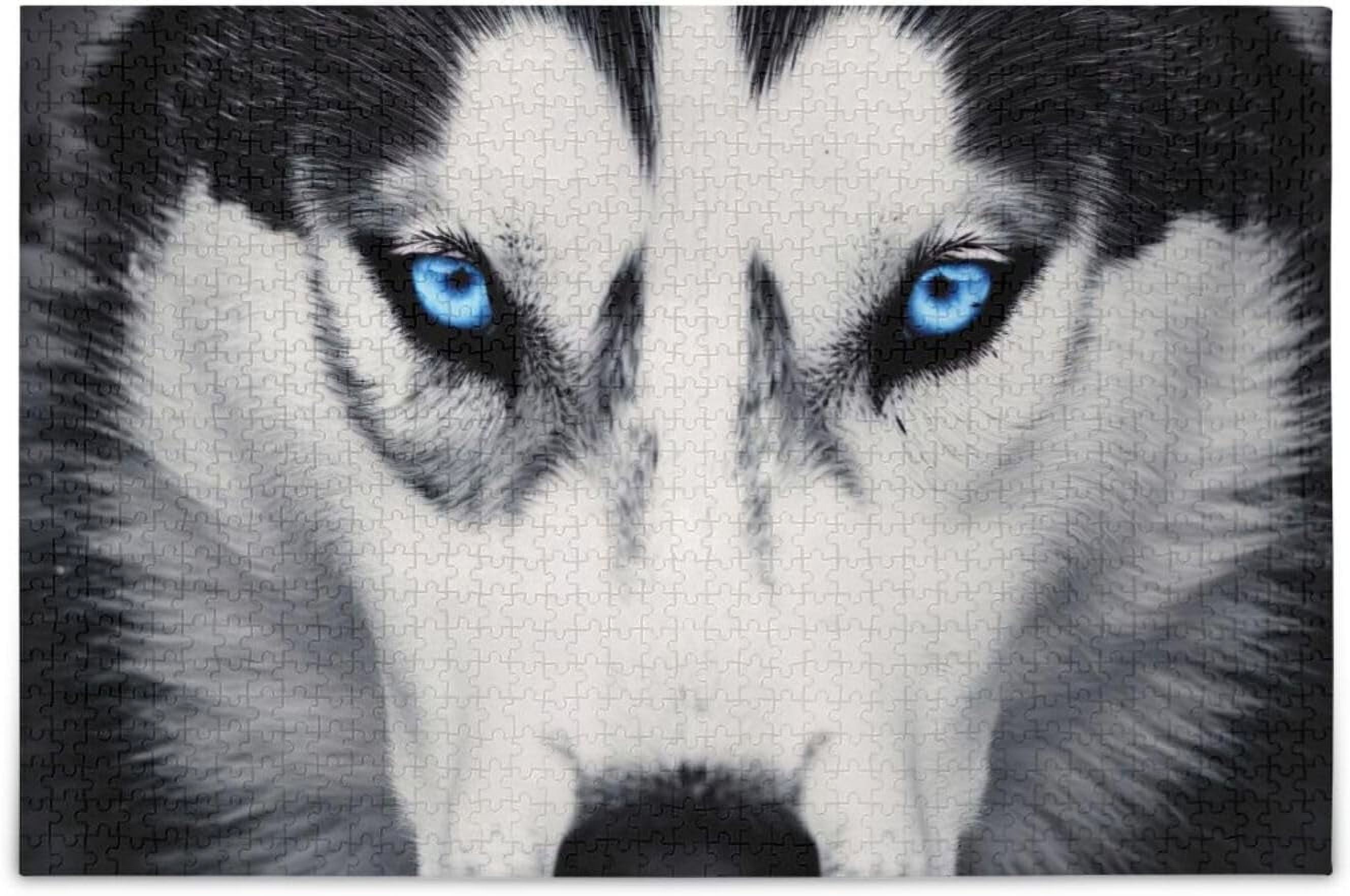 FREEAMG Husky Eyes Puzzle 1000 Pieces - Wooden Jigsaw Puzzles for ...
