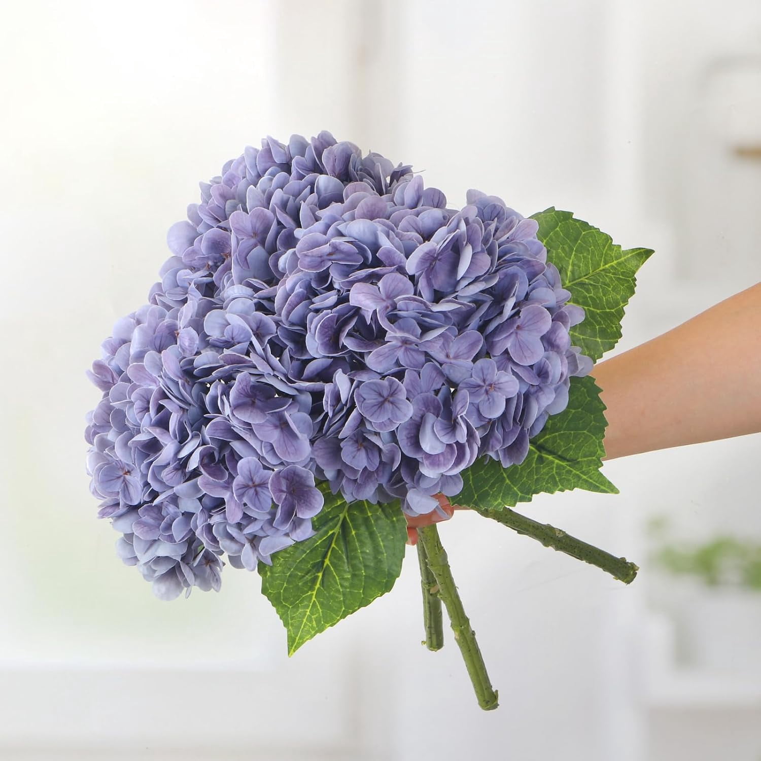 FREEAMG Hydrangea Arti, 22\u201d Real Tou Life Latex Hydrangeas, Large ...