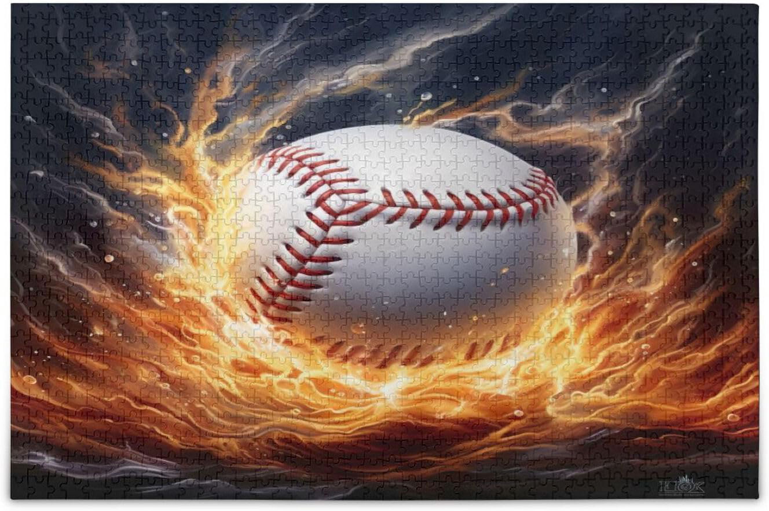 FREEAMG Ice Fire Baseball Jigsaw Puzzles for Adults 1000 Pieces ...