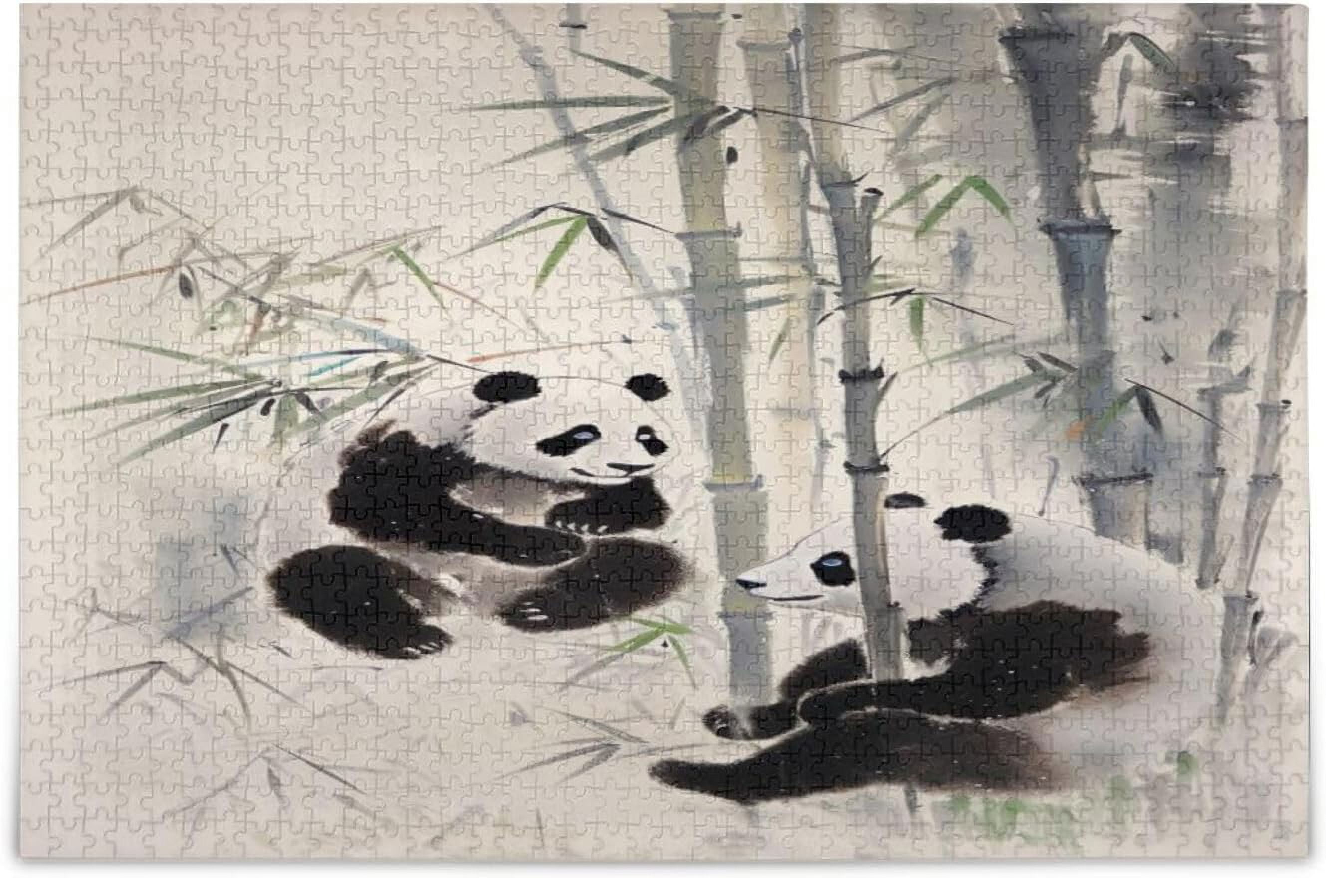 FREEAMG Ink Pandas Jigsaw Puzzles for Adults 500 Piece, Puzzles for ...
