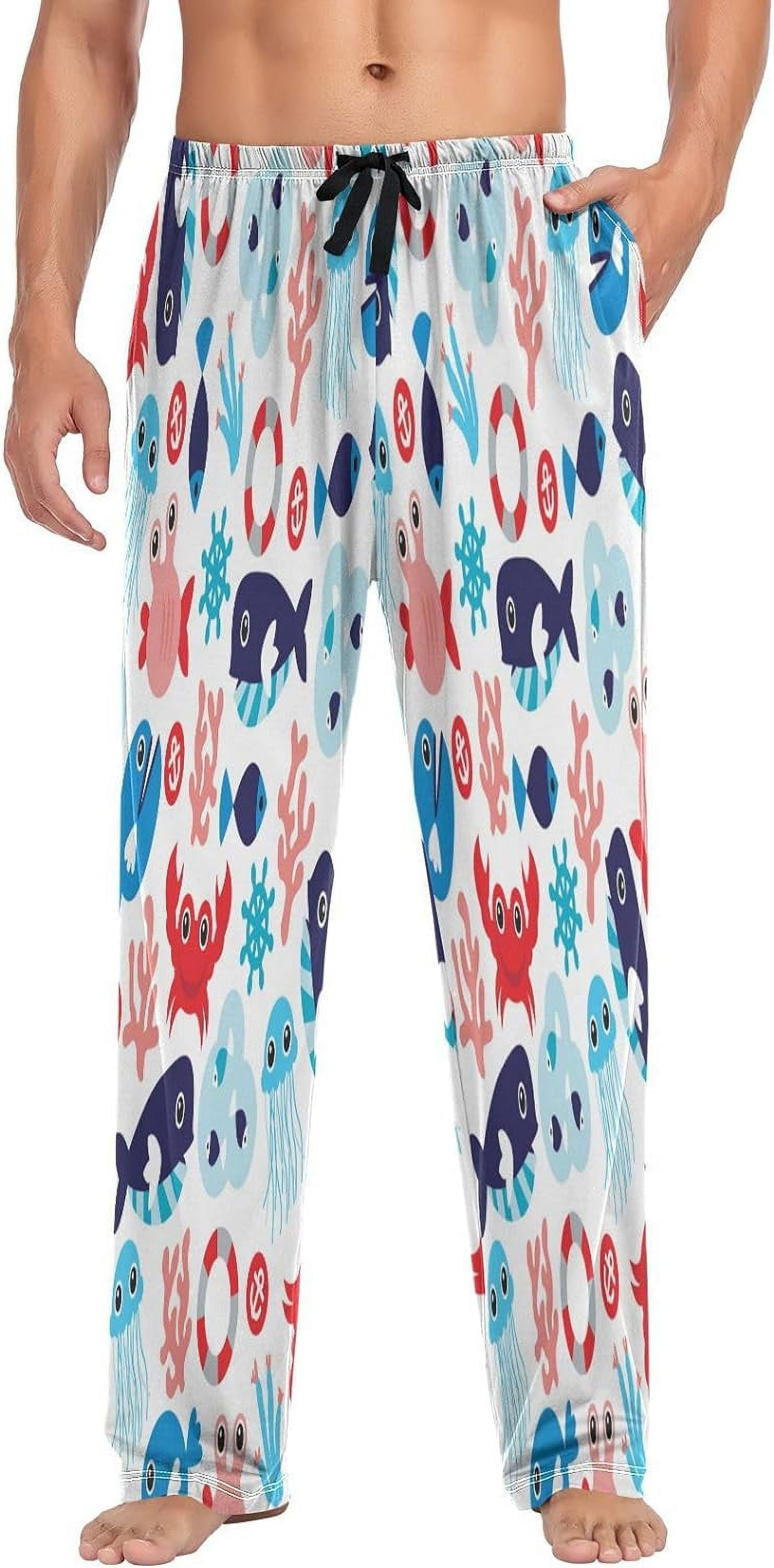 FREEAMG Jelly Fish and Coral Pajama Pants for Men, Men's Separate ...