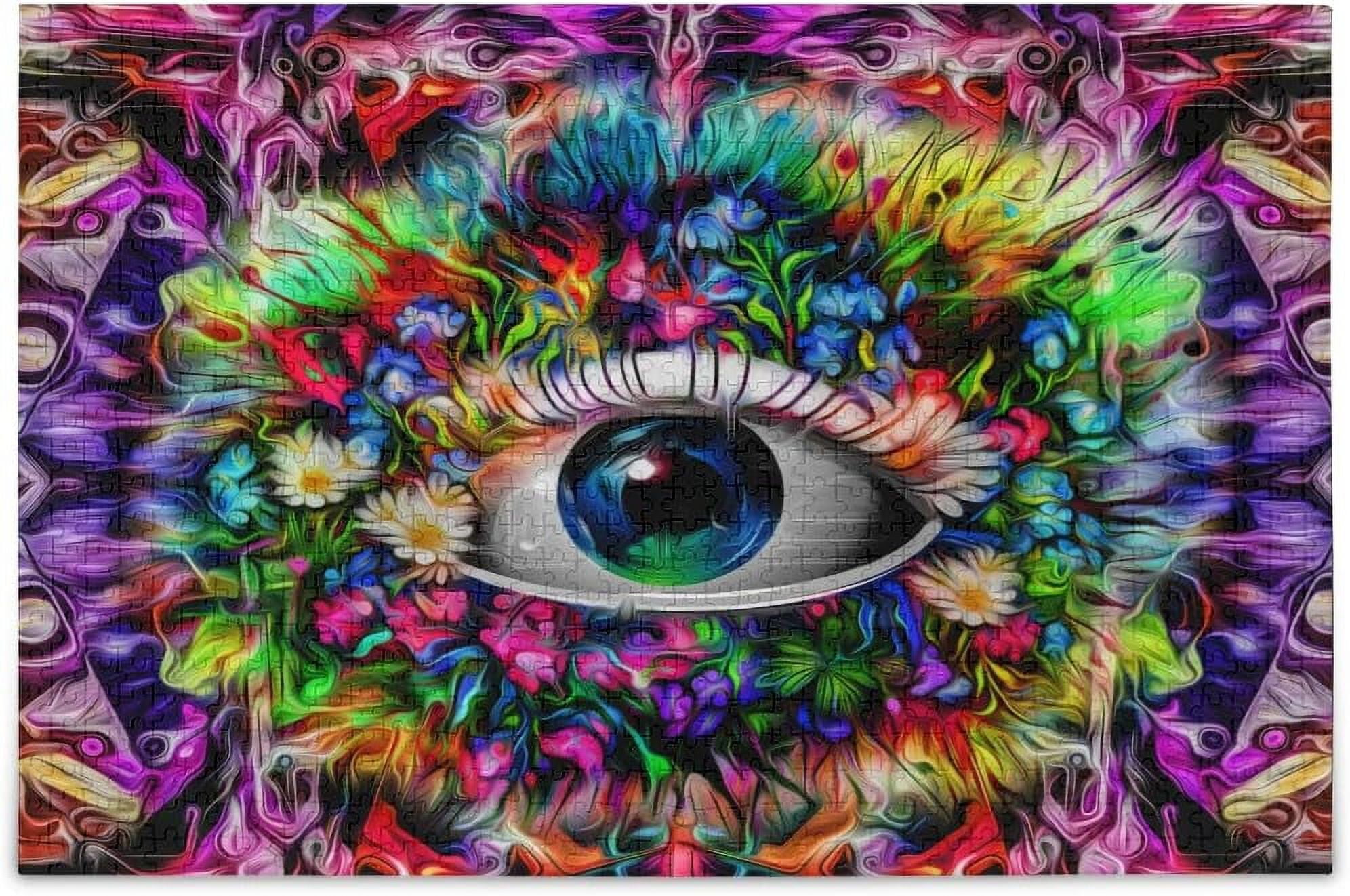 FREEAMG Jigsaw Puzzle 1000 Piece for Adults Kids, Colorful Magic Eye ...