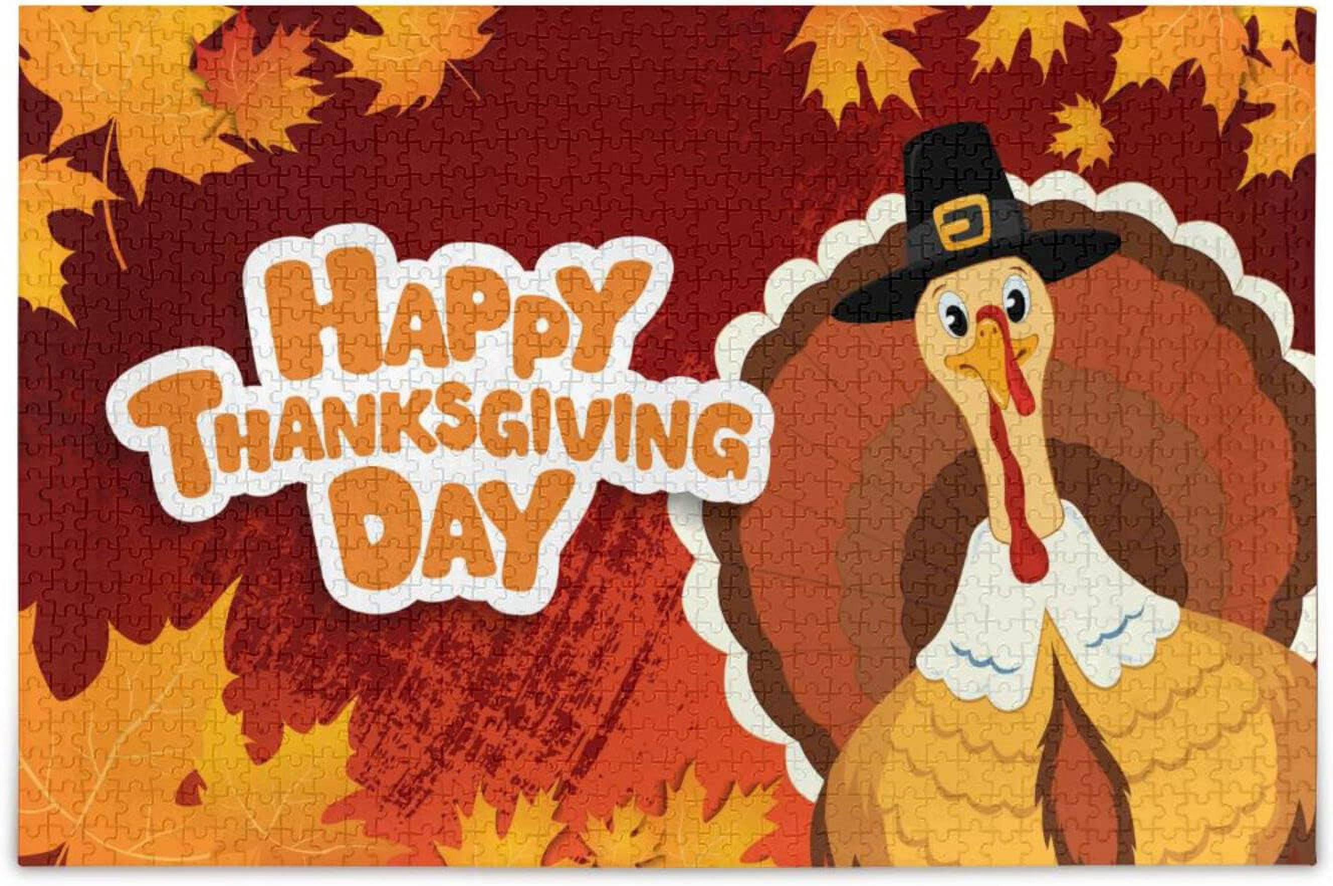 FREEAMG Jigsaw Puzzles 1000 Pieces for Adults, Thanksgiving Turkey Kid ...